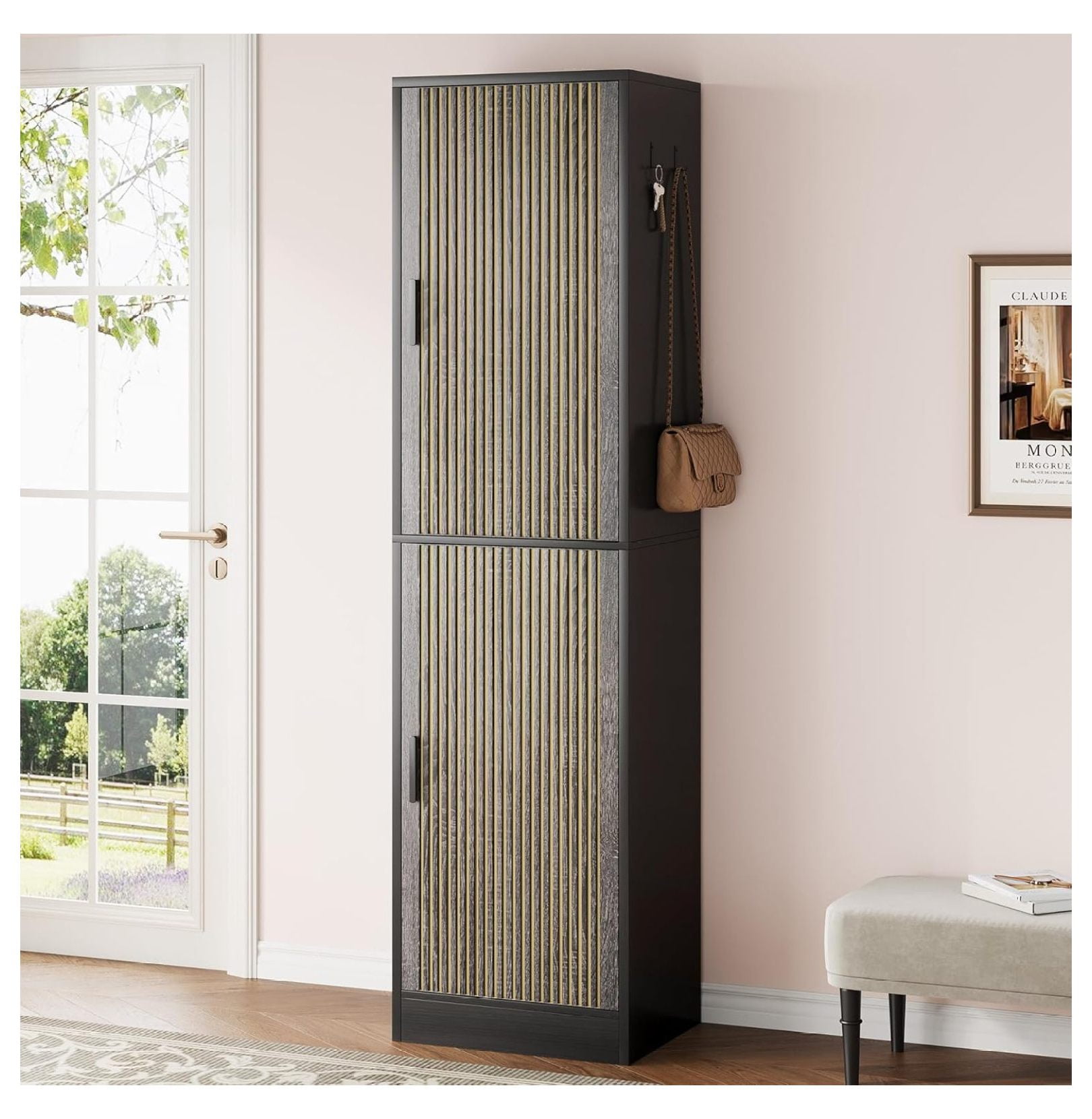 Shoe Cabinet with Slipper Rack, 10-Tier Narrow Tall Shoe Storage ...