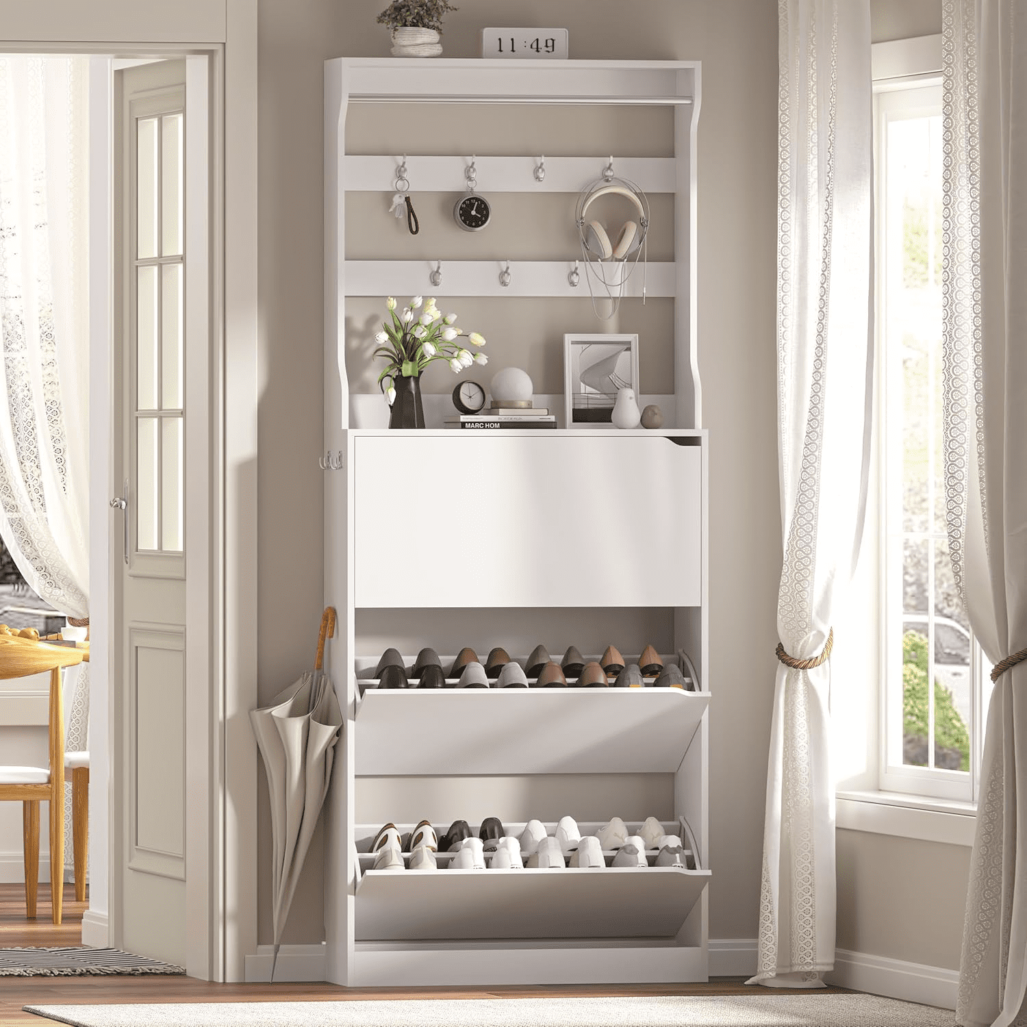 Shoe Cabinet Storage for Entryway Shoe Cabinet Storage with 3 Flip ...