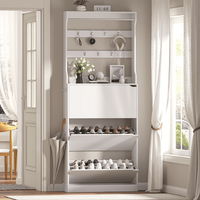 Shoe Cabinet Storage for Entryway Shoe Cabinet Storage with 3 Flip ...