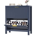 Shoe Cabinet Storage for Entryway, Fluted Shoe Cabinet with 2 Flip ...