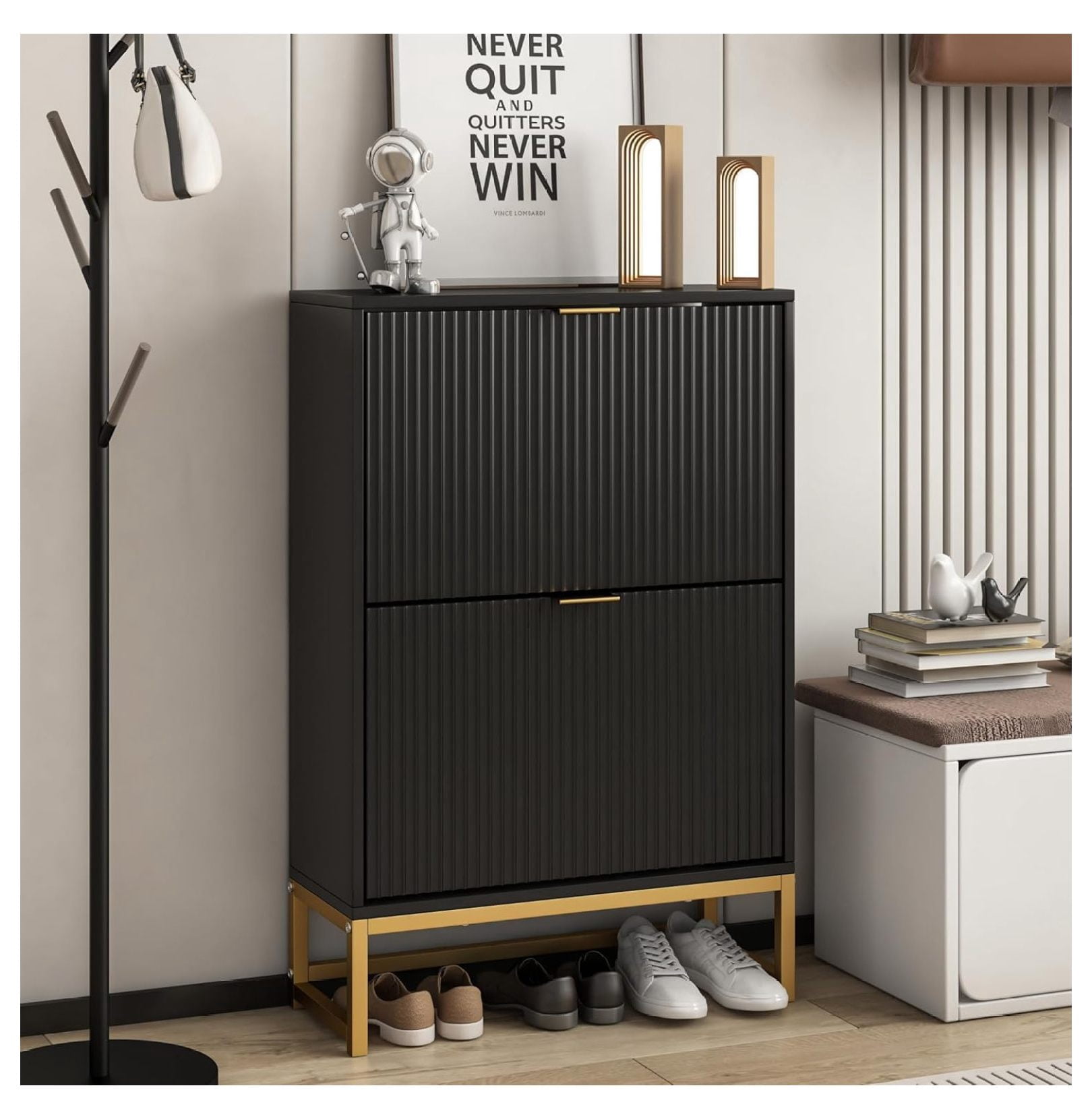 Shoe Cabinet Storage for Entryway, Modern Slim Shoe Organizer, Tipping ...