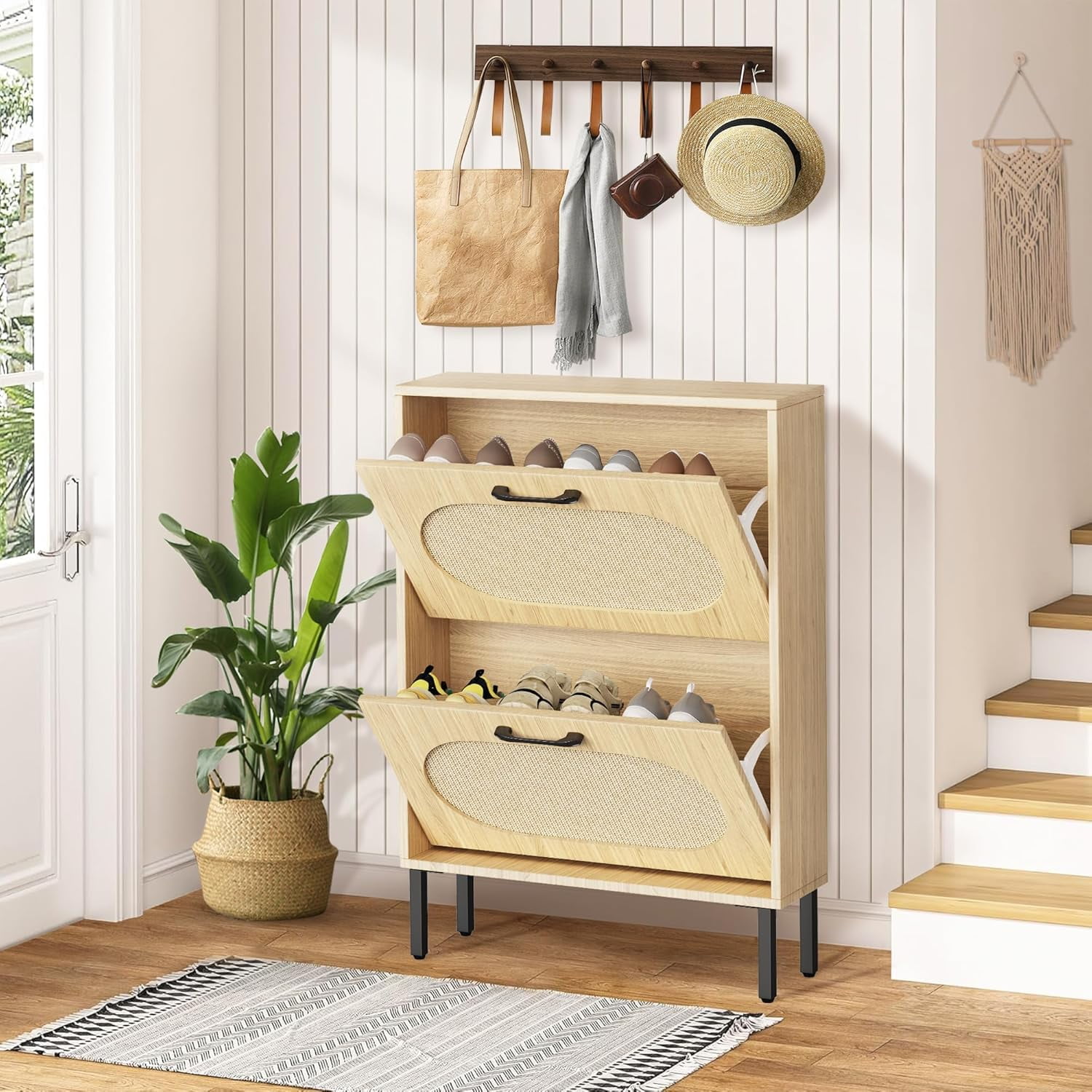 Shoe Cabinet Storage for Entryway Narrow Shoe for Front Door Entrance ...