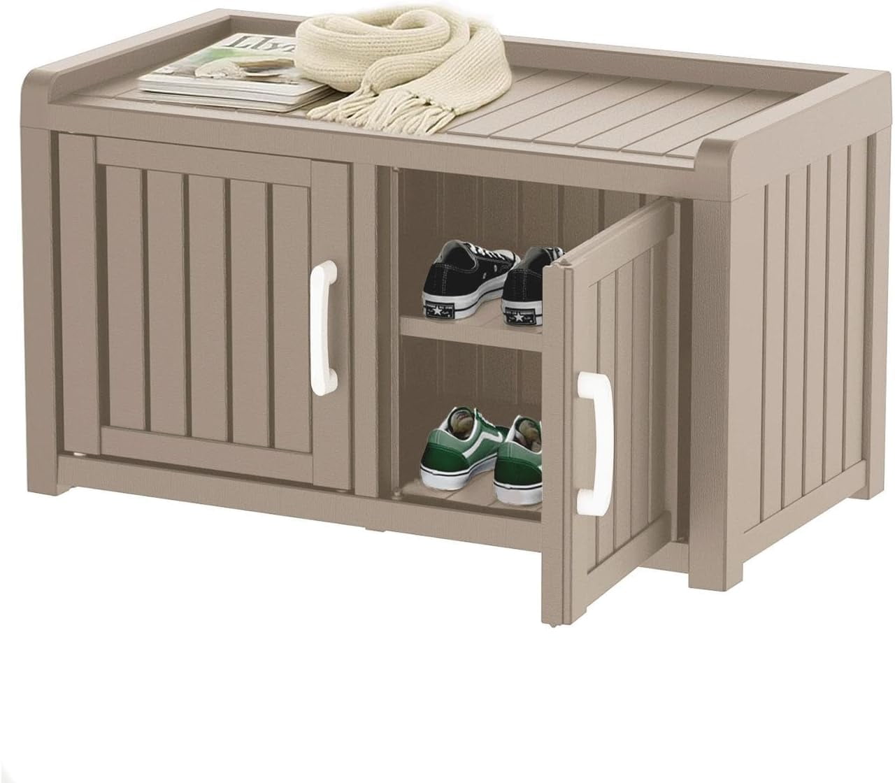 Shoe Cabinet Waterproof UV-Resistant,Storage Bench Indoor Outdoor with ...