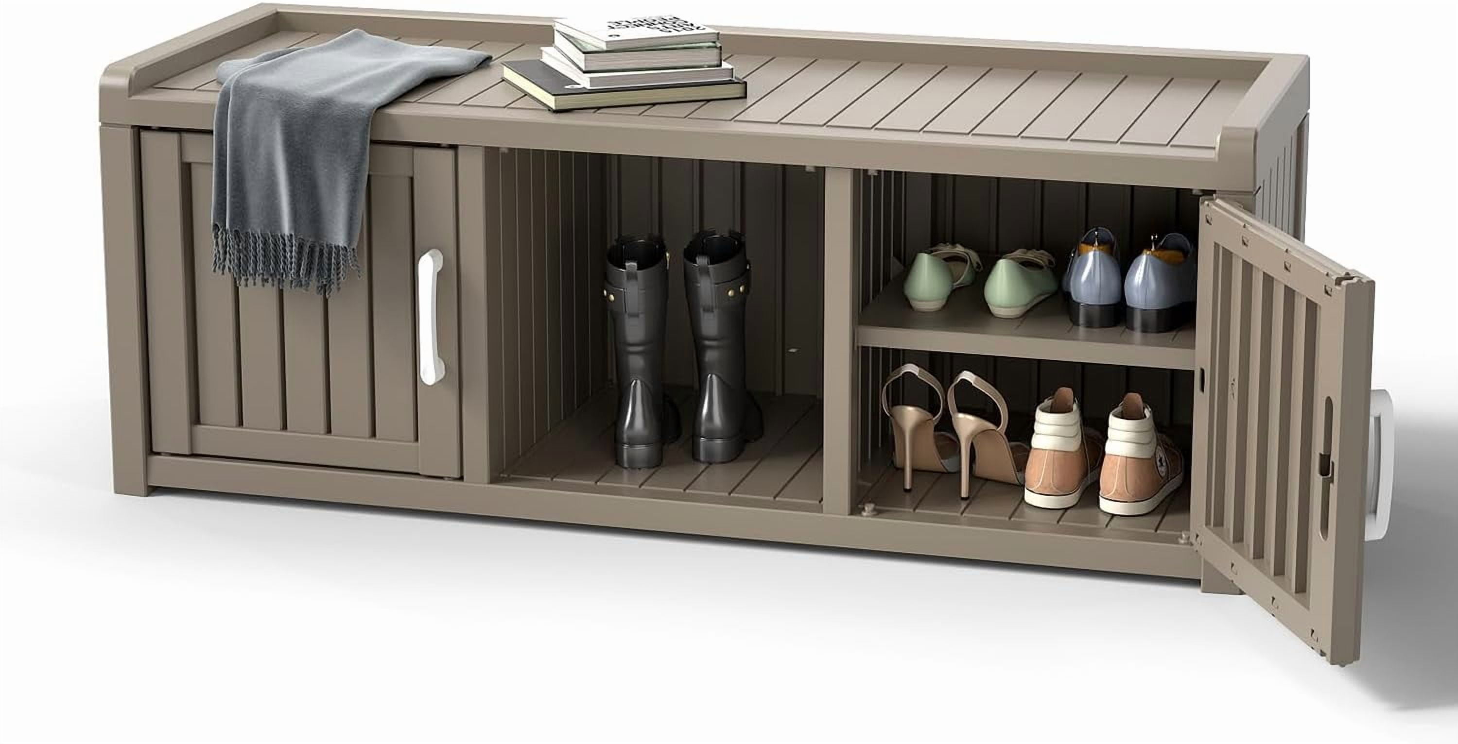 Shoe Cabinet Waterproof UV-Resistant,Storage Bench Indoor Outdoor with ...