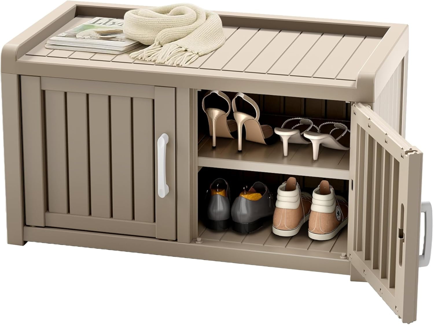 Shoe Cabinet Waterproof UV-Resistant,Storage Bench Indoor Outdoor with ...