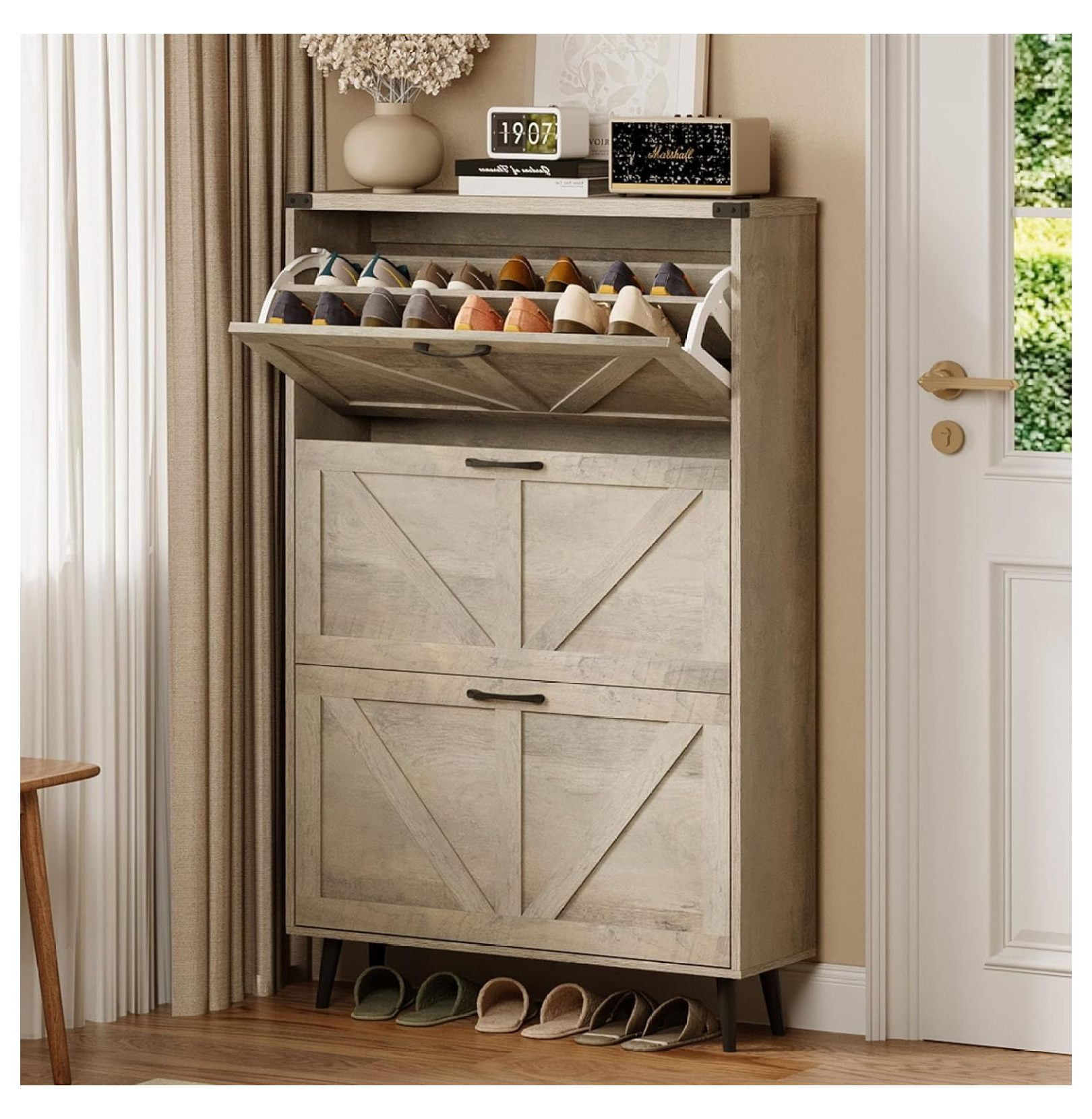 Shoe Cabinet Wtih 3 Drawers,Shoe Storage Cabinet for Entryway ...