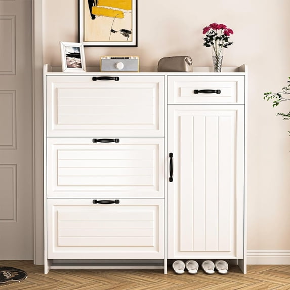 Shoe Cabinet for Entryway,Large Shoe Storage Cabinet with 3 Flip ...