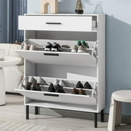 Free Shipping! Dextrus White Shoe Cabinet, Modern Entryway Shoe Rack ...