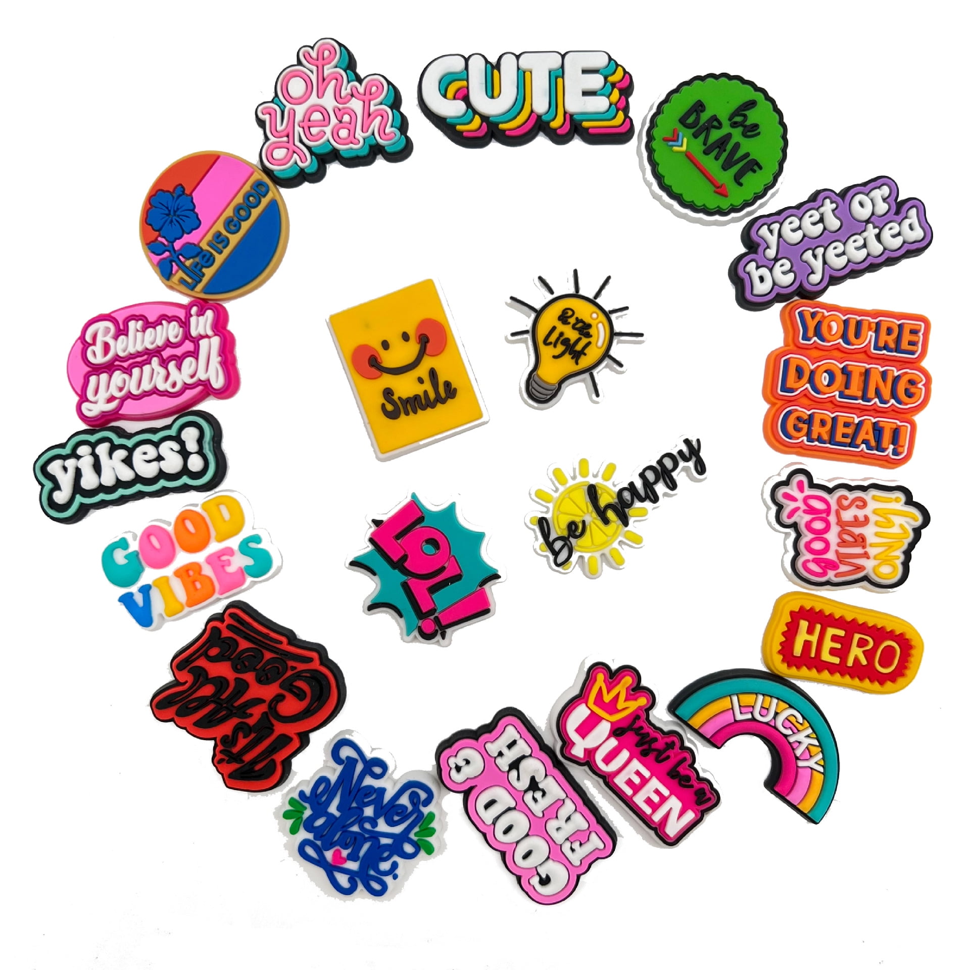 Shoe Charms Cute Motivational Letters Cartoon Cute Shoe Ornaments ...