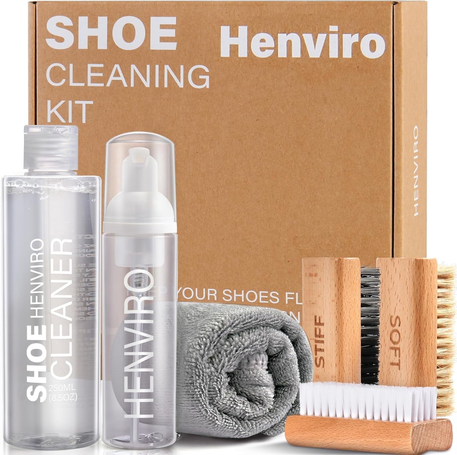 Shoe Cleaner Kit for Sneaker - 8.5 Oz Sneaker Cleaning Kit with Shoe ...