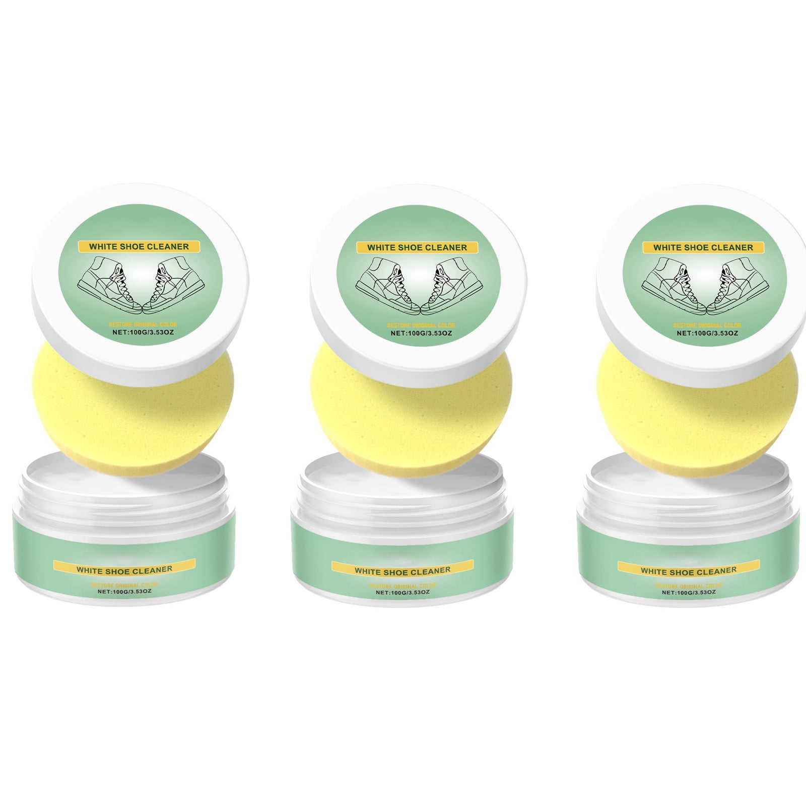 Shoe Cleaner Kit, White Sneaker Cleaning Cream with 2 Sponges, Multi ...