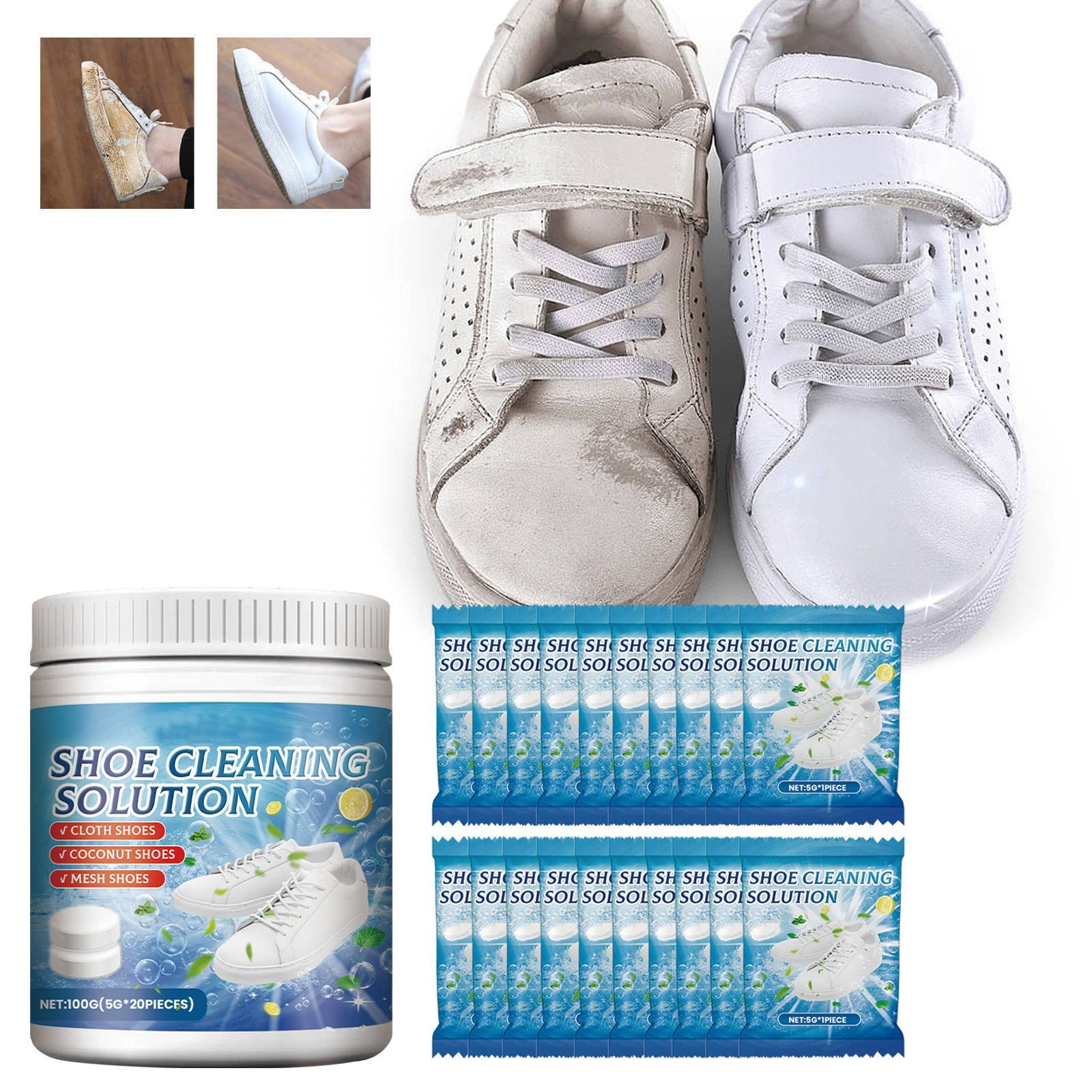 Shoe Cleaner with Brush and Towel,Shoe Cleaner,White Mesh Shoe Cleaner ...