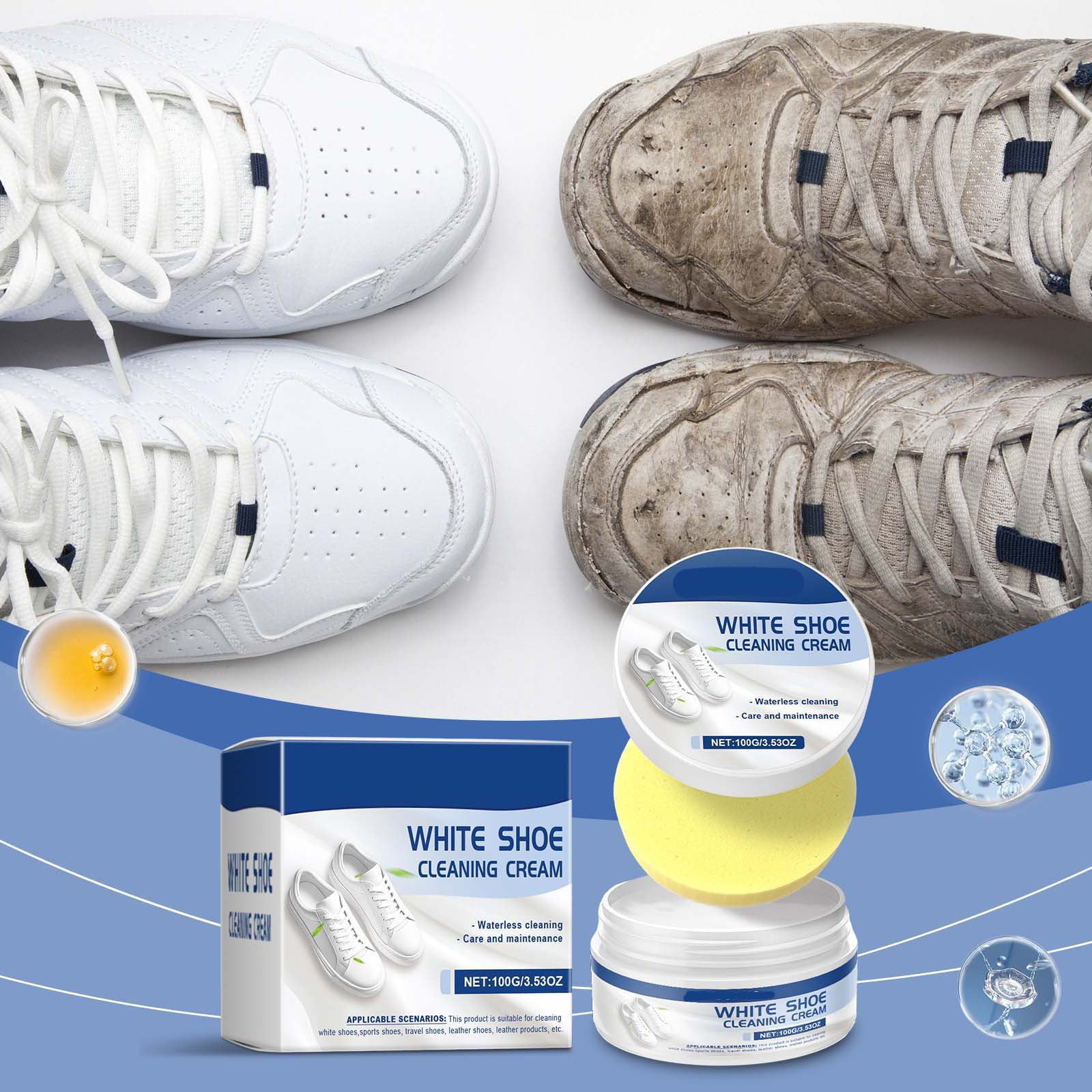 Shoe Cleaning Cream 100g | White Sneaker Cleaning Paste | Multi-Surface ...