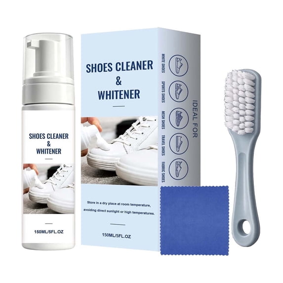 Shoe Cleaning Foam Kit Brush Cloth Set, White Sneaker Canvas Leather ...