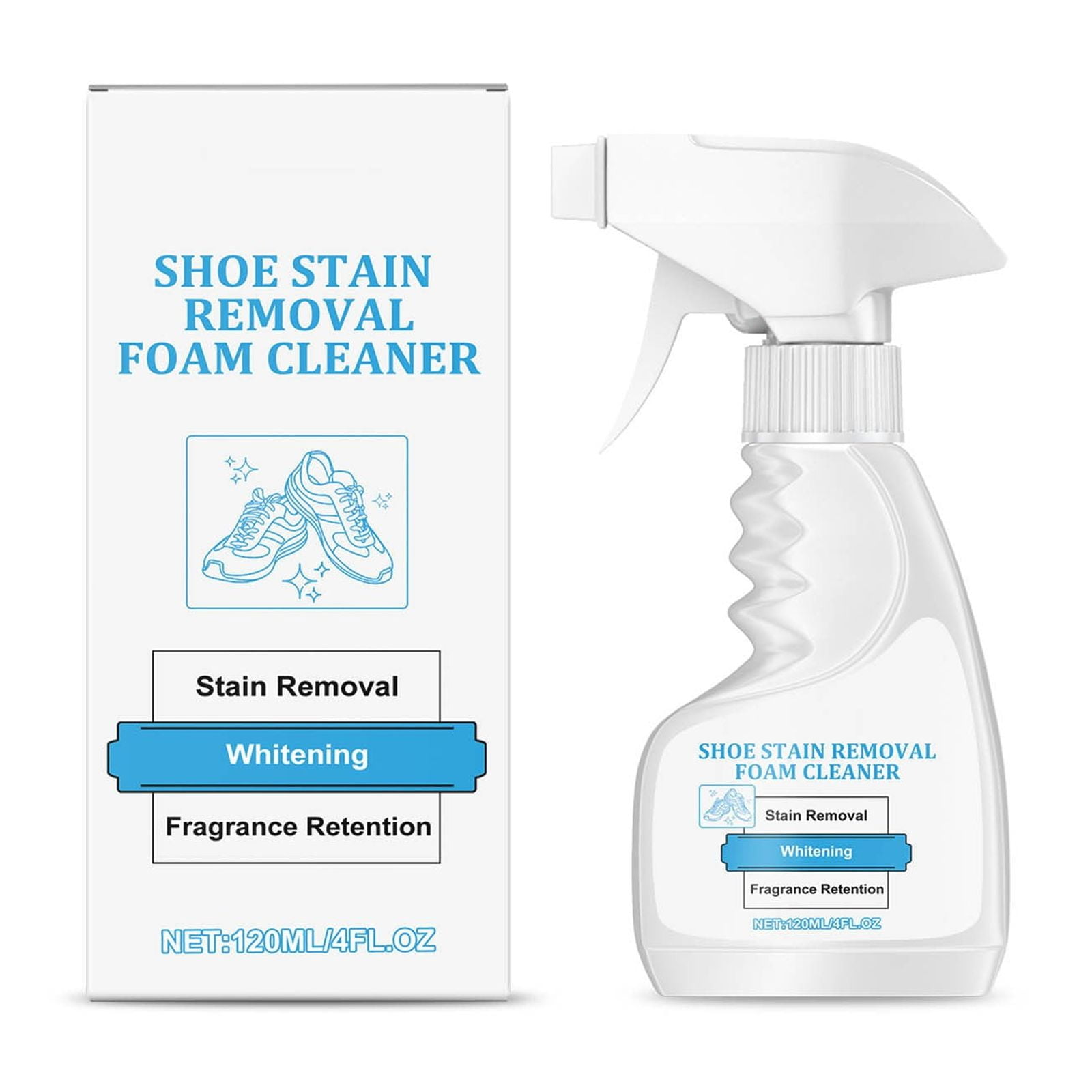 Shoe Cleaning Foam Spray 120ml 3-in-1 Formula for Sneakers Athletic ...