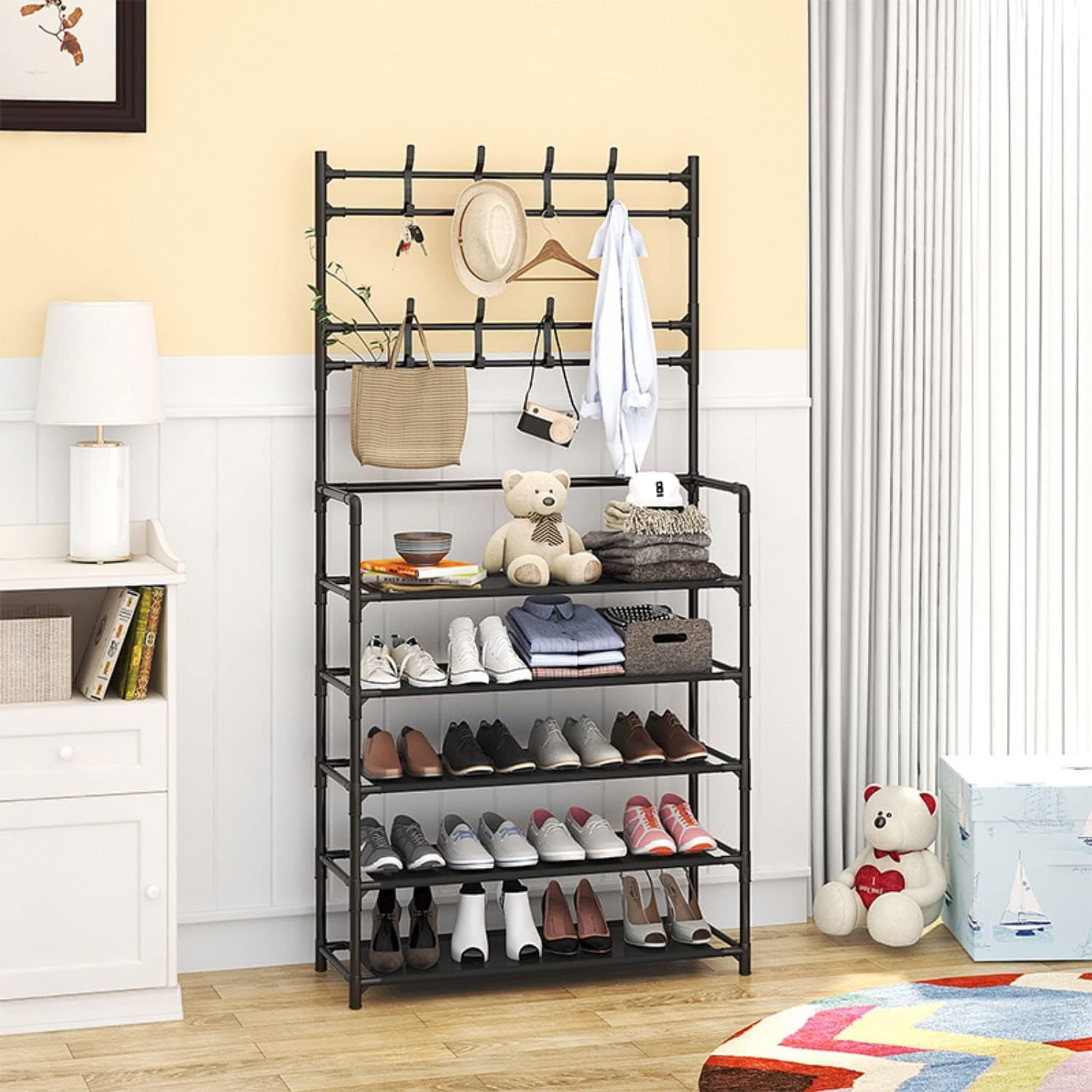 Shoe and Coat Rack for Entryway, Coat Rack with Shoe Storage ...