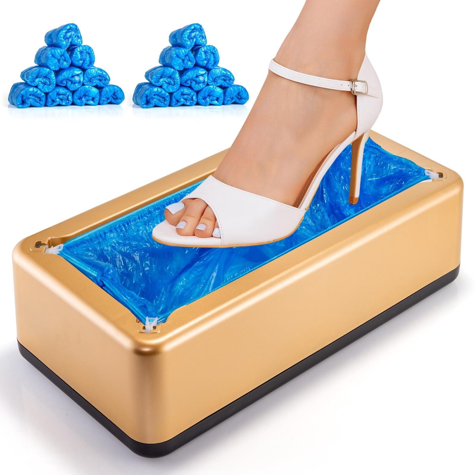 Shoe Cover Dispenser with 200 Pcs Disposable Shoe Covers Automatic Shoe ...