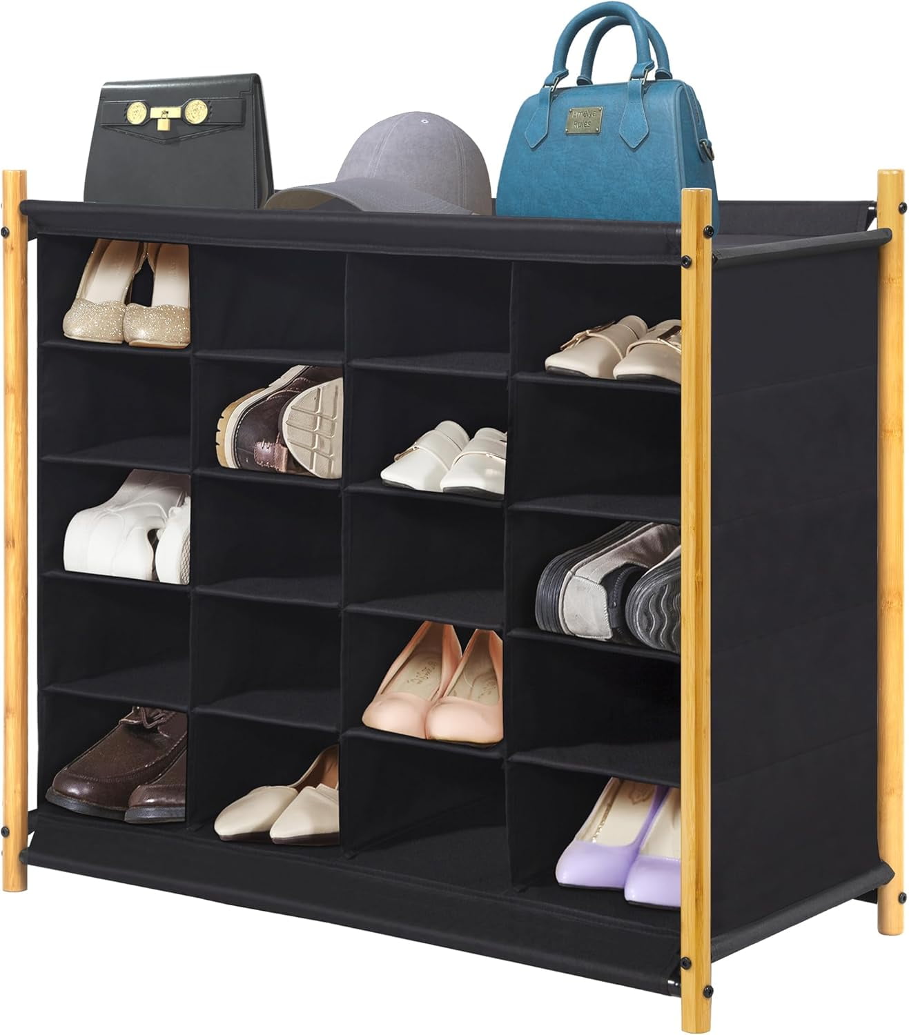 Shoe Cubby Organizer, Free Standing Shoe Cube Rack for Entryway ...