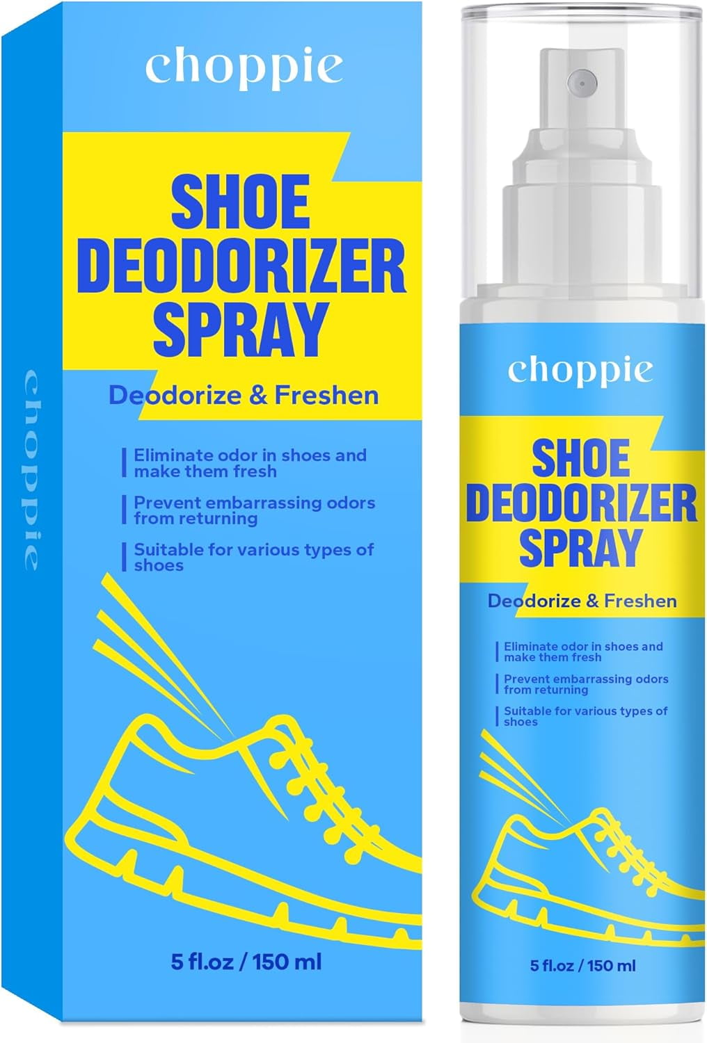 Shoe Deodorizer Spray (5 Fl Oz), Deodorizer for Destroy Embarrassing ...