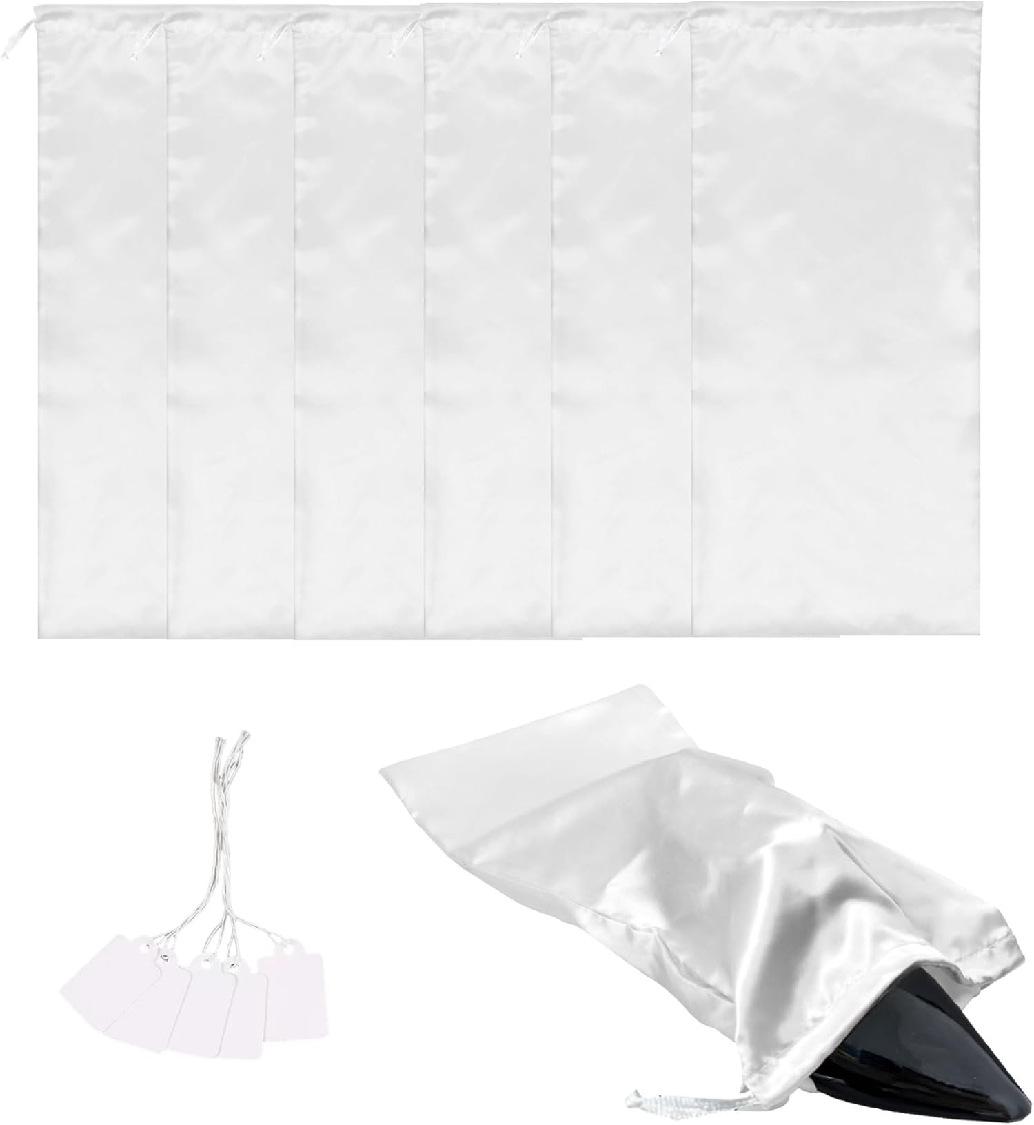 Shoe Dust Bags - 6 Pack Shoe Bags for Travel Satin Fabric Shoe Bag with ...