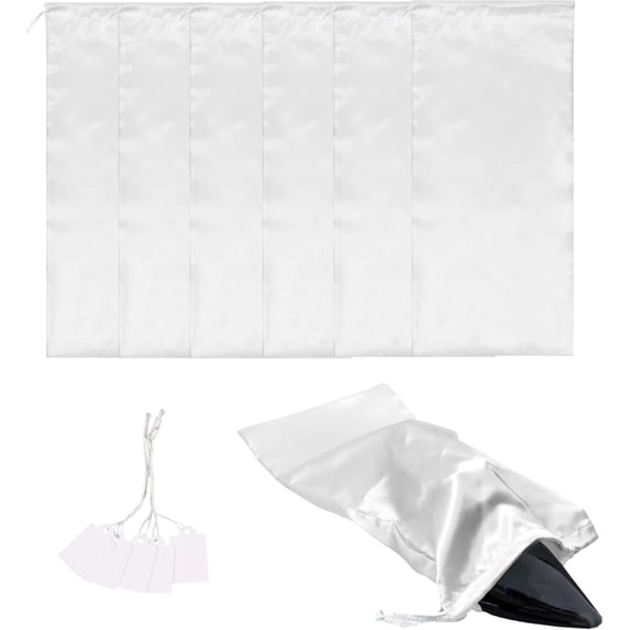 Shoe Dust Bags - 6 Pack Shoe Bags for Travel Satin Fabric Shoe Bag with ...