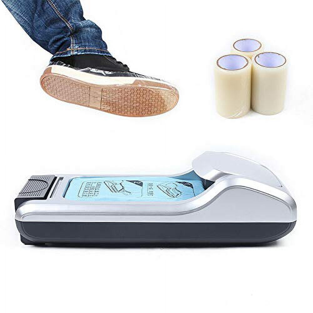 Shoe Film Machine, Portable Automatic Shoe Cover Dispenser with 3 Rolls ...