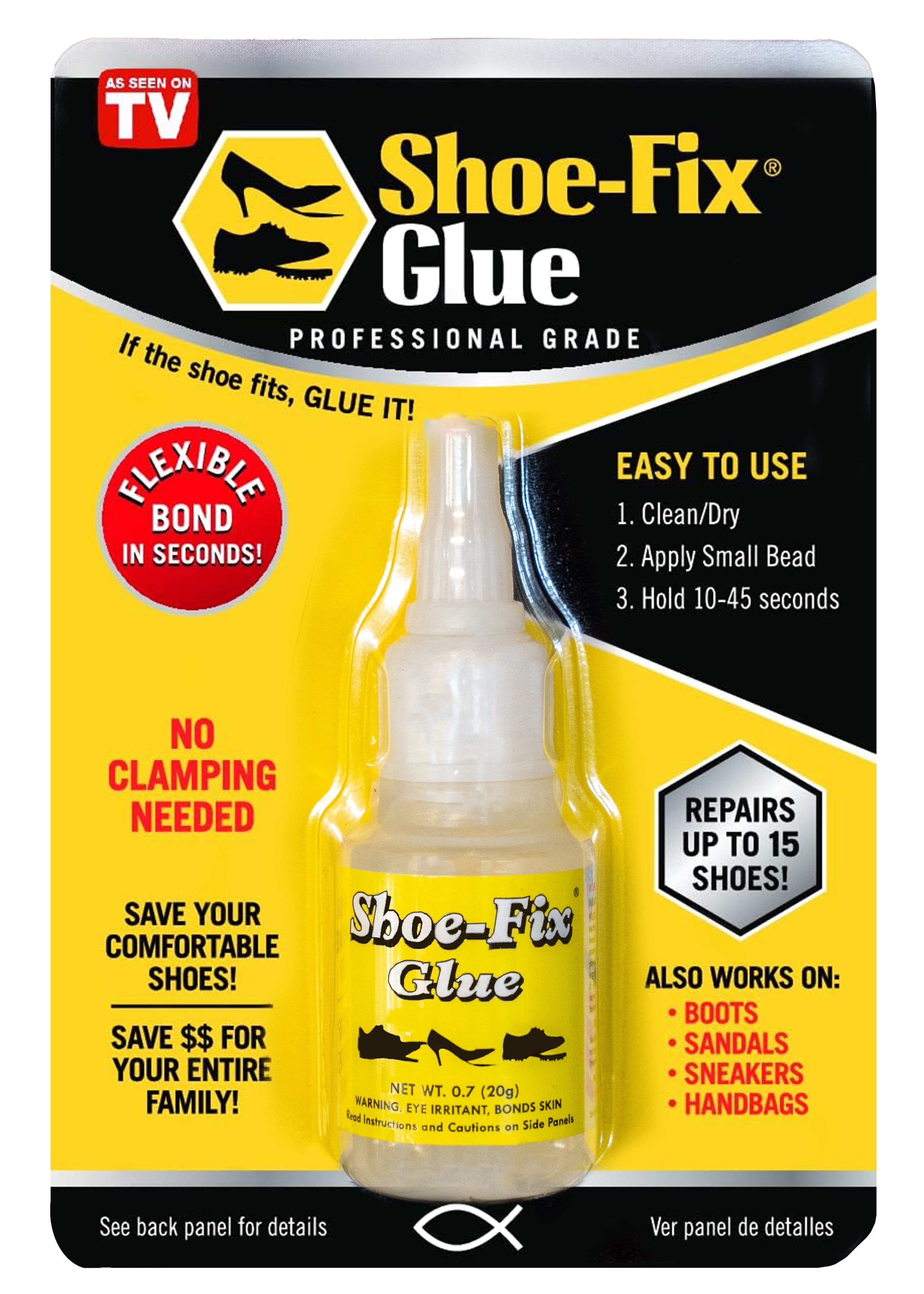 Shoe-Fix Shoe Repair Glue Fast Drying Transparent Adhesive 20g Tube ...