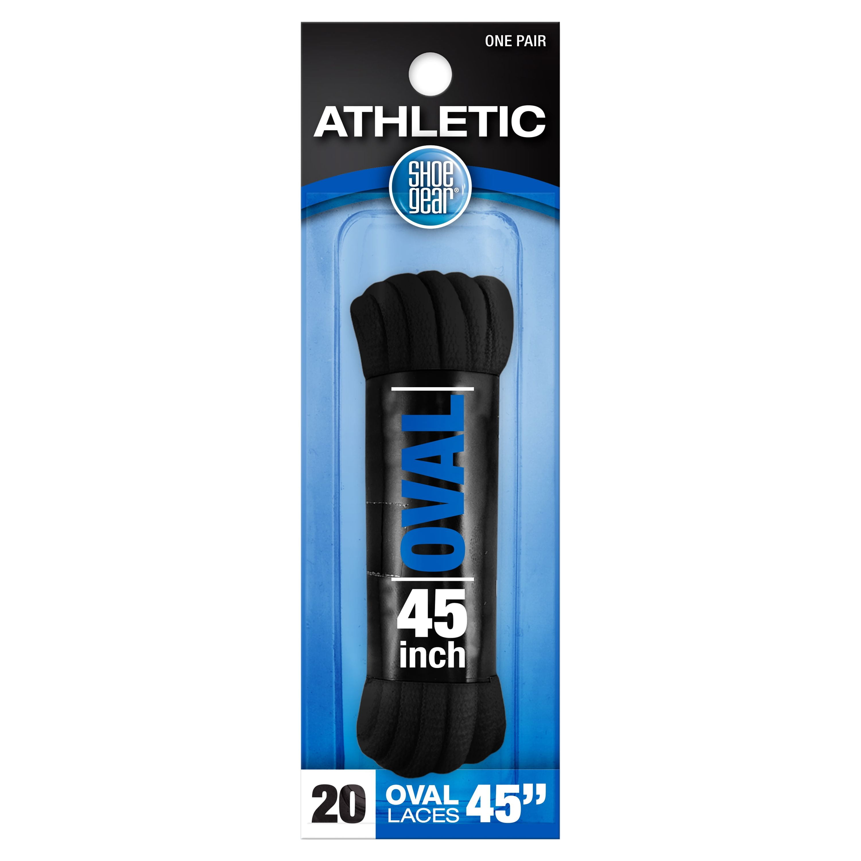 Shoe Gear Athletic Oval Laces for Men and Women, Polyester, Black, 45 ...