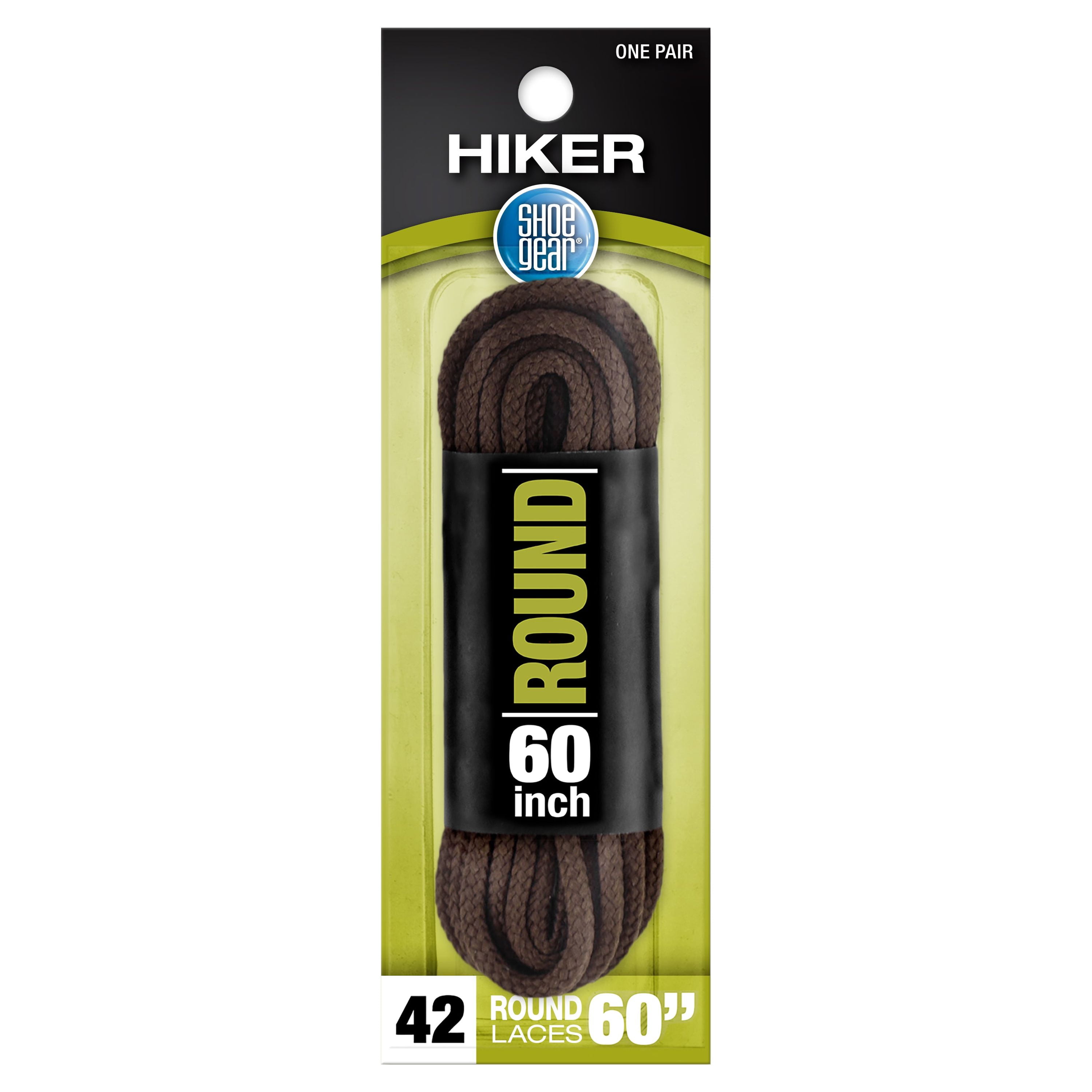 Shoe Gear Round Hiker Boot Lace for Men and Women, Polyester, Brown, 60 ...