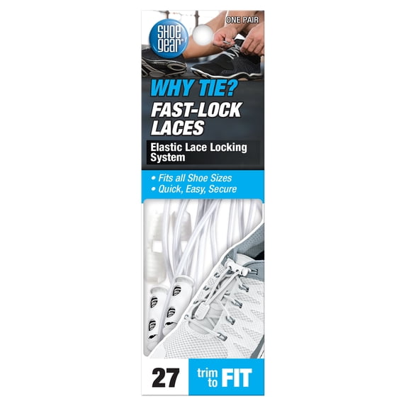 Shoe Gear Why Tie Fast-Lock Laces for Men and Women, Polyester, White ...