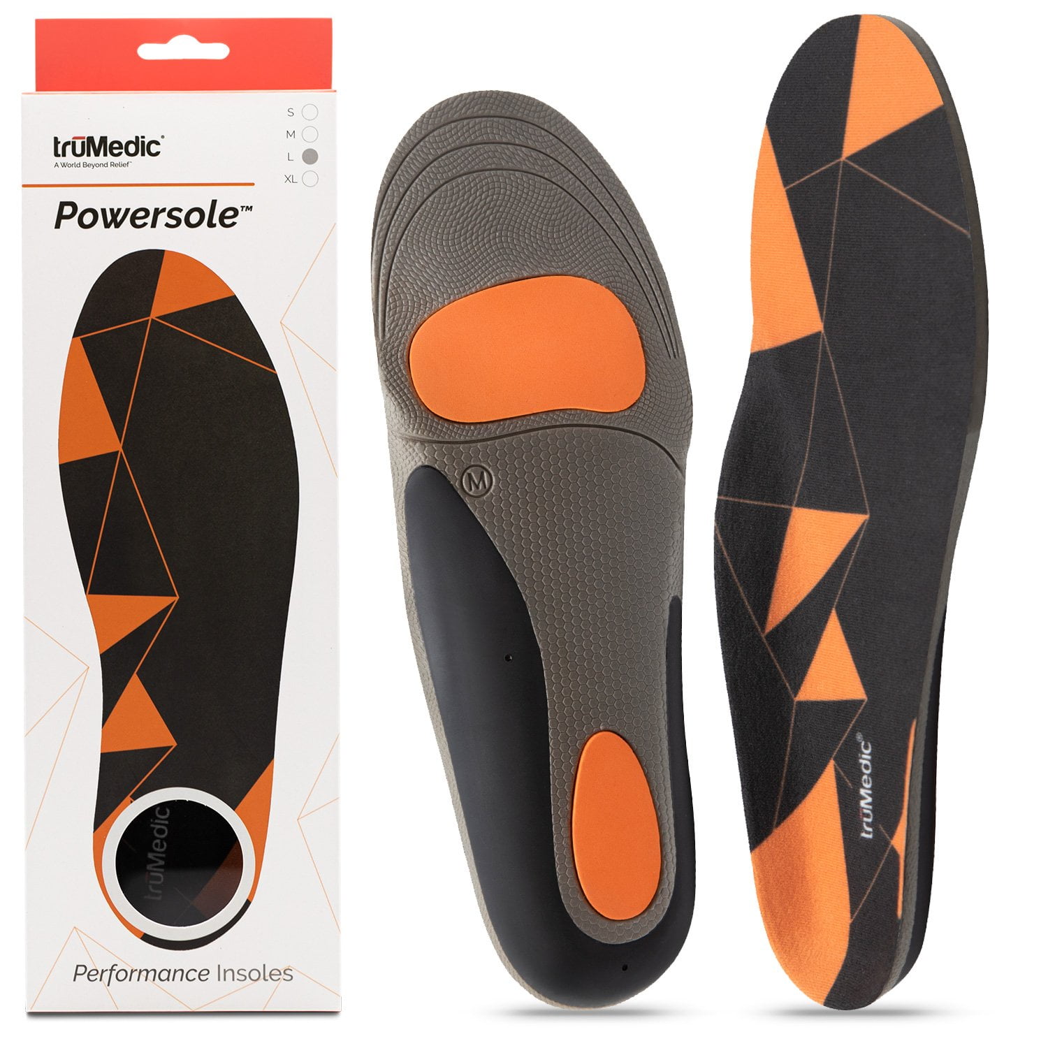 truMedic Powersole Shoe Inserts, Plantar Fasciitis Insoles, Orthotic ...