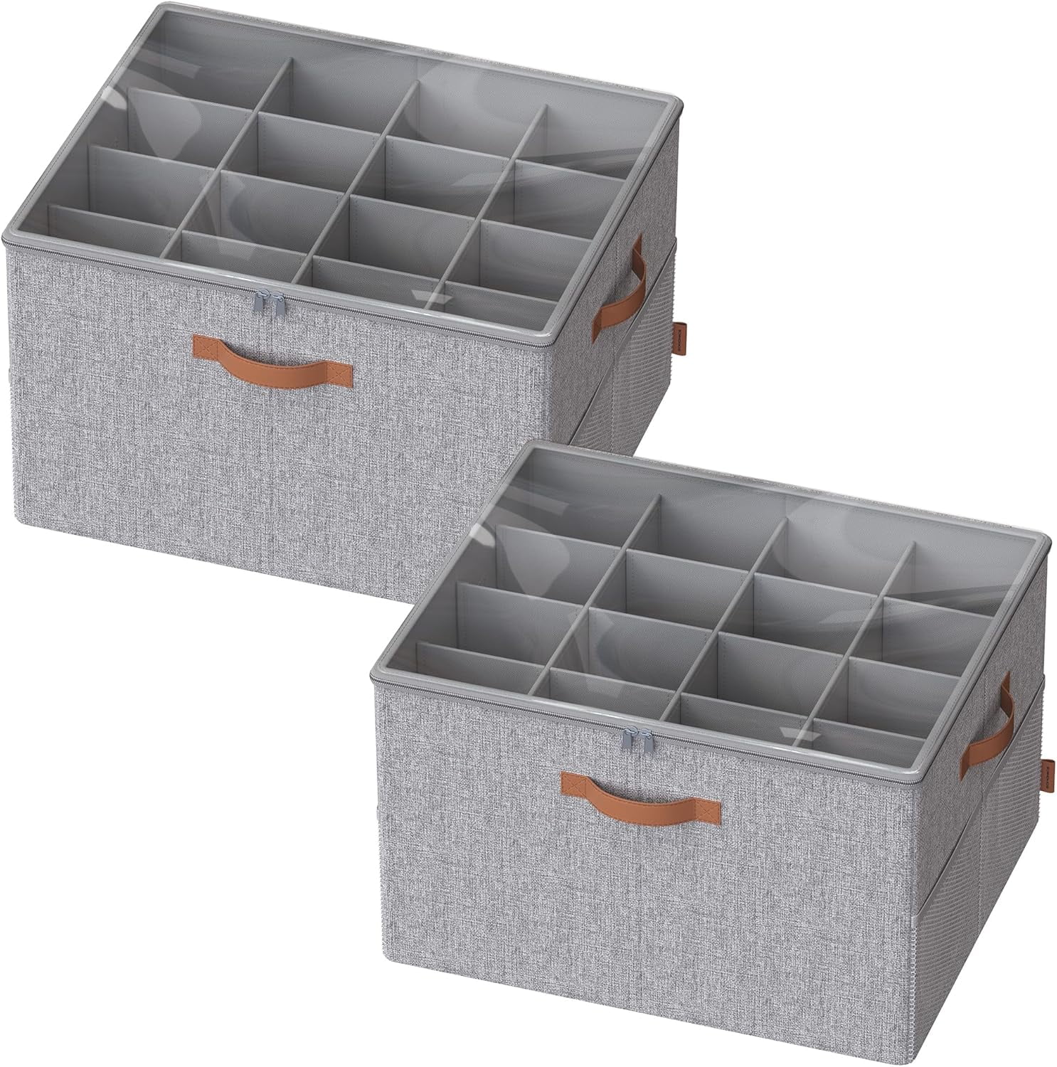 Shoe Org s for Closet, Pack 2 Shoe Storage Bins, Fits 32 Pairs, Fabric ...