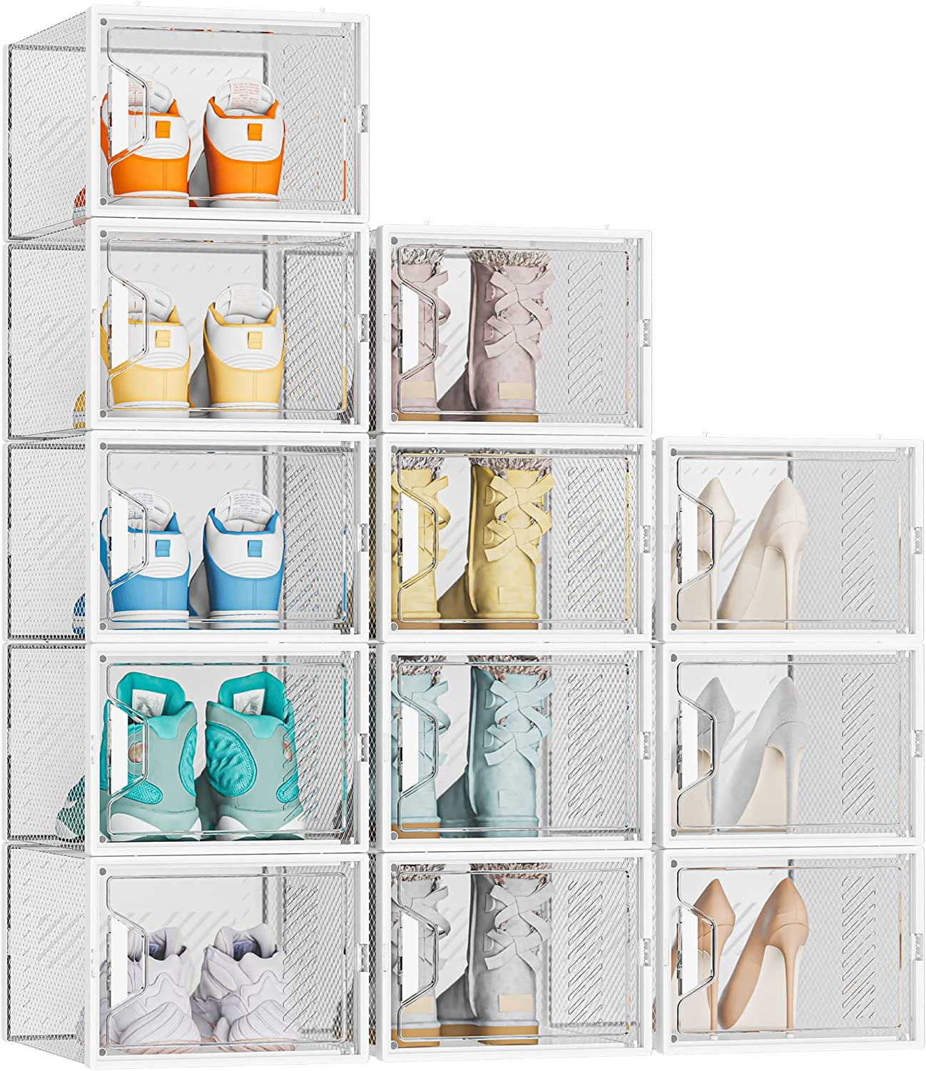 Shoe Organizer, 12 Pack Shoe Storage Shoe Organizer for Closet, Shoe ...