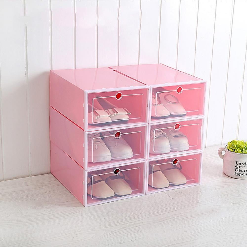 Shoe Organizer Boxes, Plastic Stackable Shoe Storage Bins For Closet ...