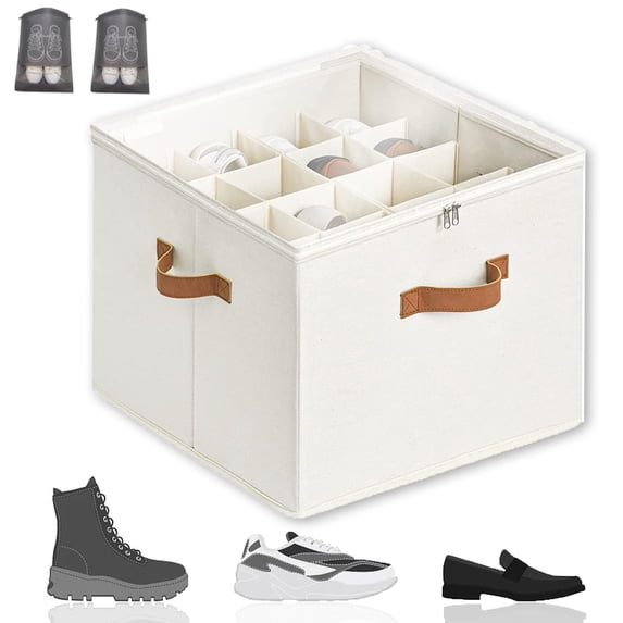 Shoe Organizer for Closet – Foldable Fabric Shoe Storage Box with ...