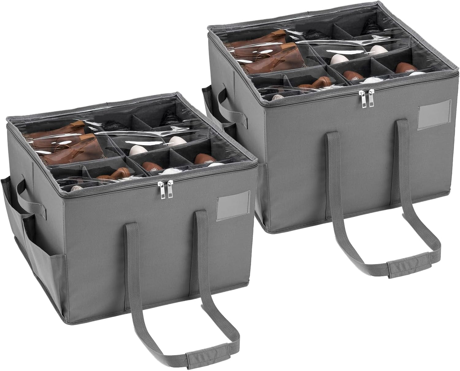 Shoe Organizer for Closet, Large Adjustable Shoe Box Storage Containers ...