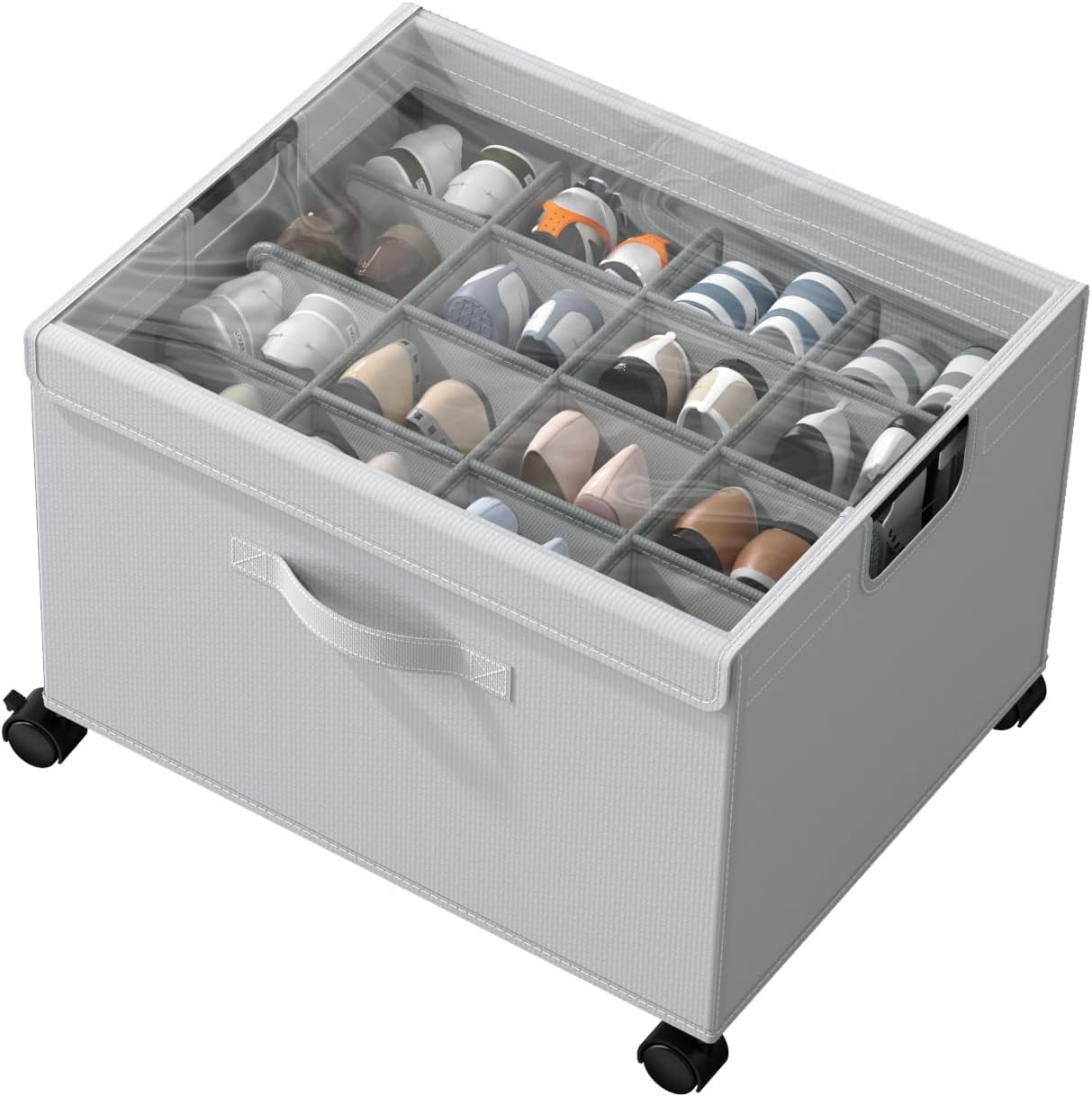 Shoe Organizer for Closet, Shoe Storage Boxes with 360? Wheels, Sturdy ...