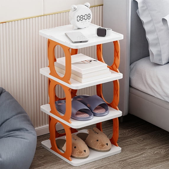Shoe Organizer For Closet Plastic Storage Box Stackable Sneaker Cabinet ...
