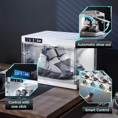 Shoe Organizer LED Smart Control,Auto-Shoe Boxes Clear Plastic ...