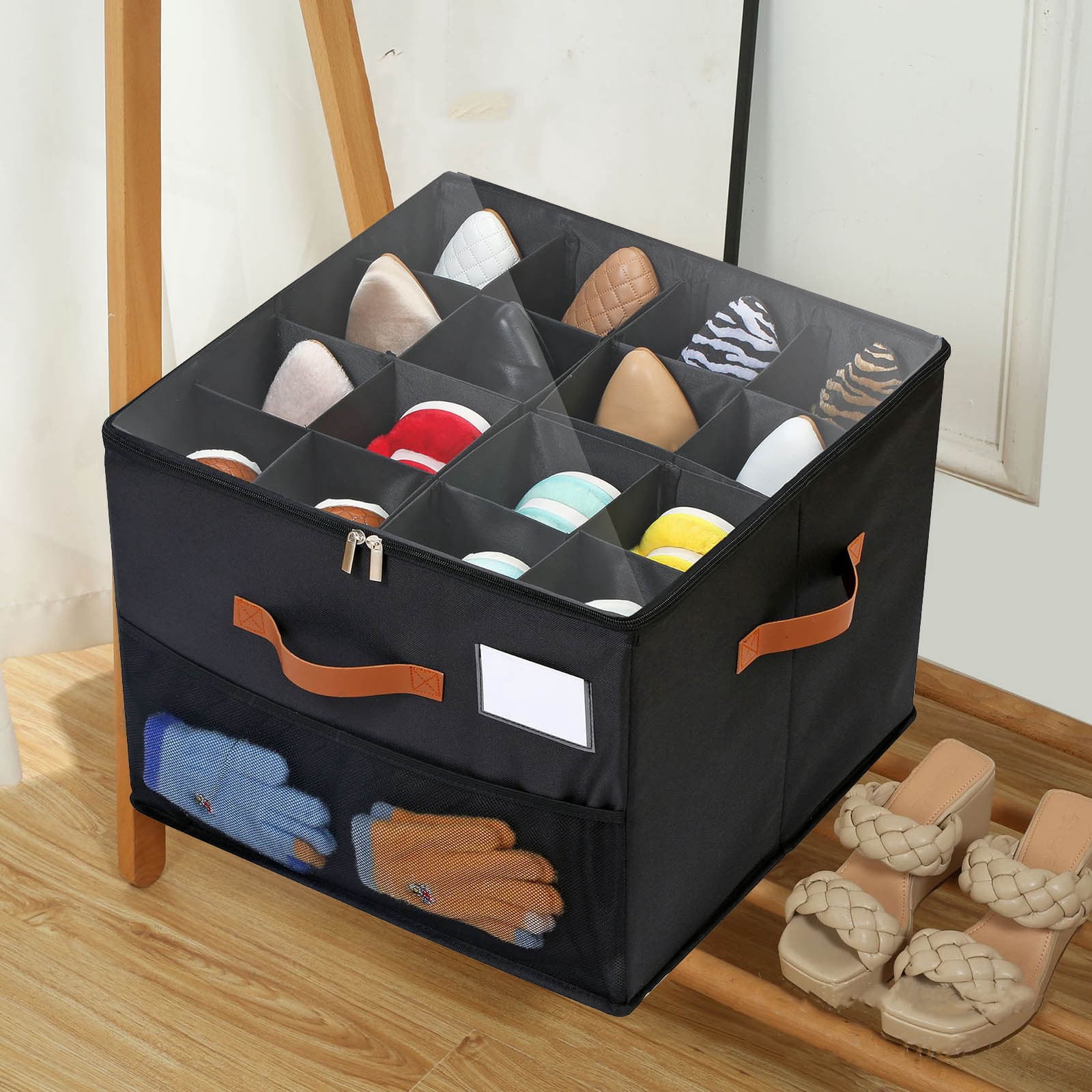 Shoe Organizer for Closet, Adjustable Shoe Box Storage Containers ...
