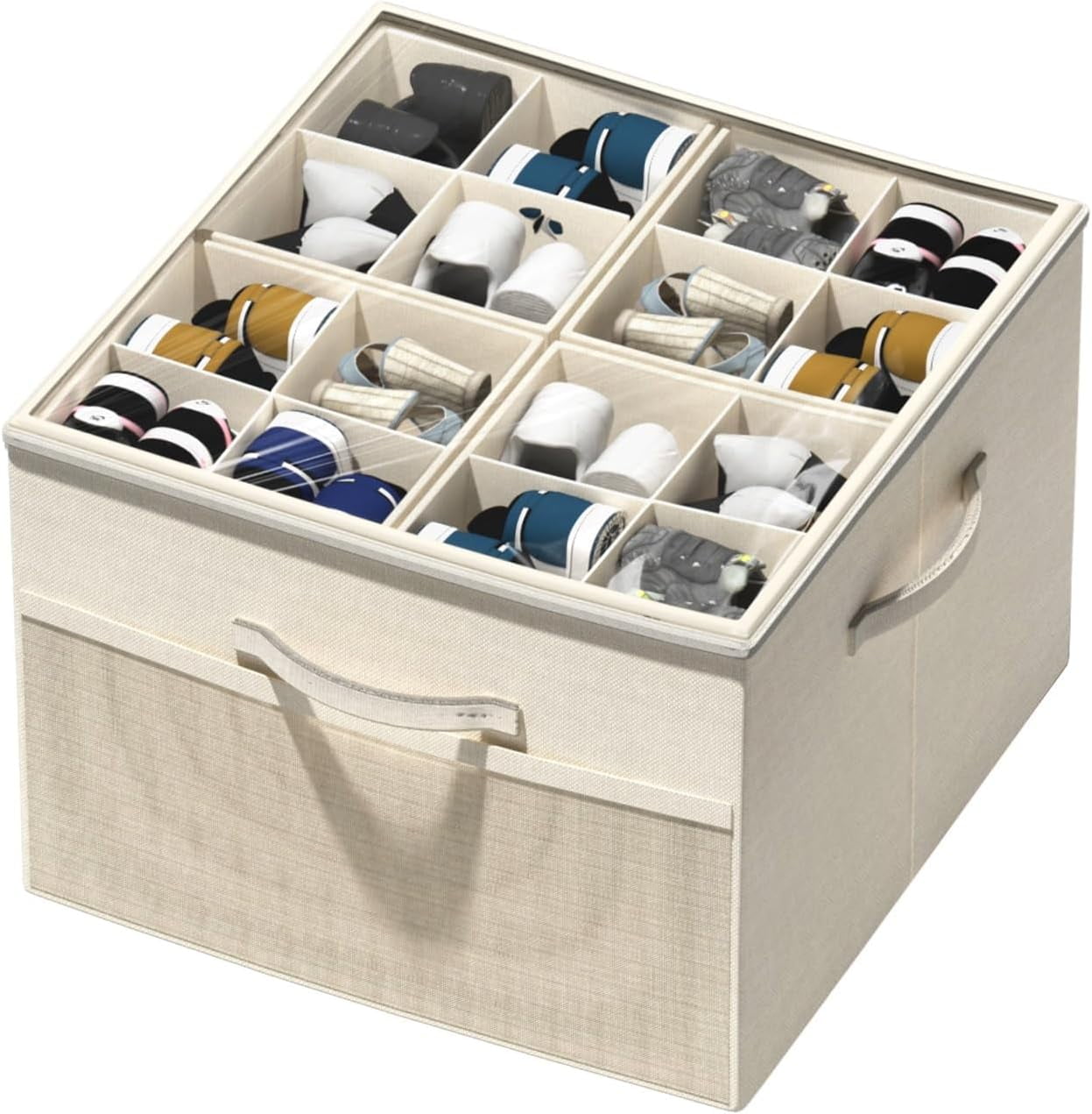 Shoe Organizer for Closet,Foldable Shoe Storage Organizer Box Bin with ...