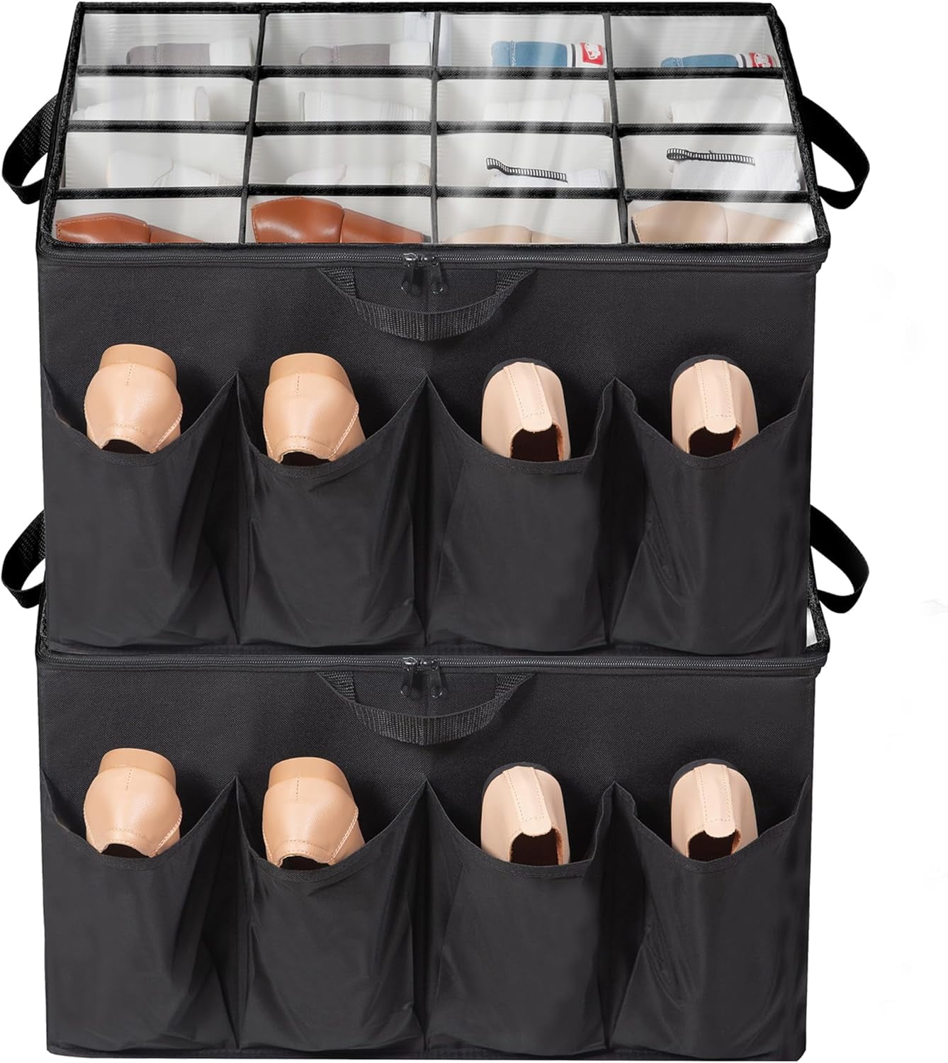 Shoe Organizer for Closet, Shoe Storage Solution with Clear Cover ...