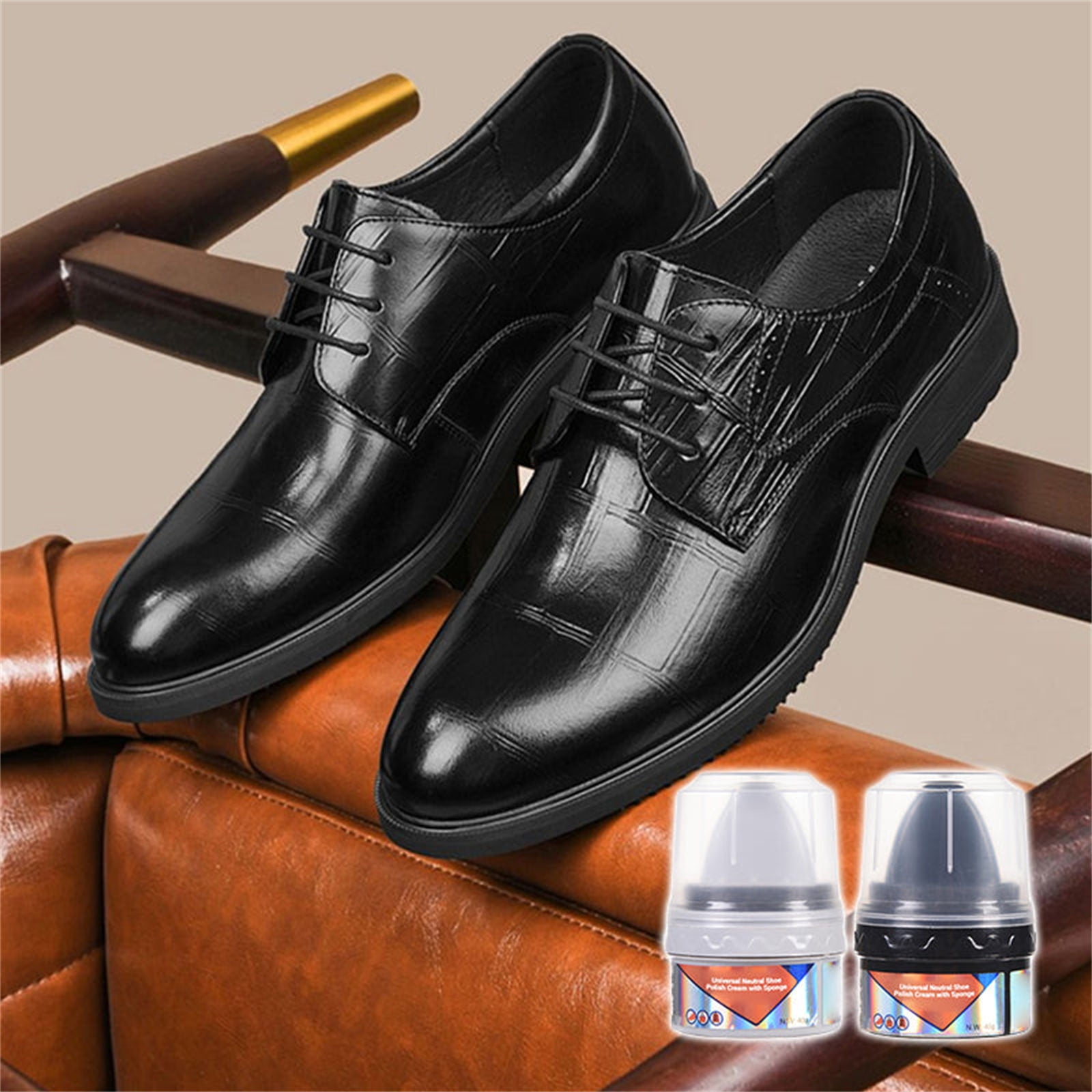 Shoe Polish Cream,Universal Neutral Shoe Polish Cream with Sponge,Shoe ...