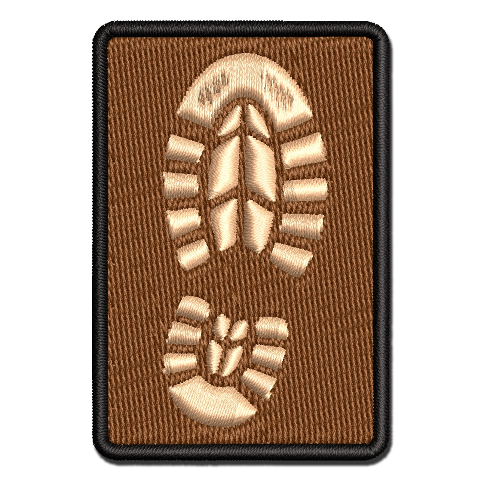 Shoe Print Boot Applique Multi-Color Embroidered Hook & Loop Patch - 2. ...