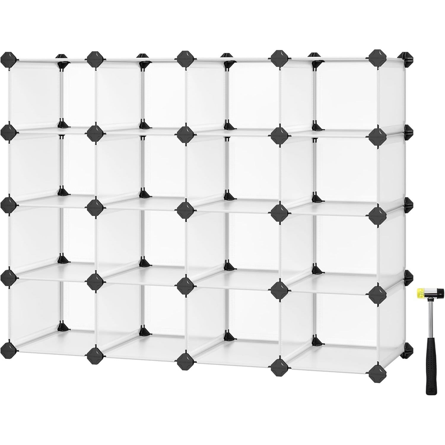 Shoe Rack with 16 Cubes, Interlocking Plastic Shoe Organizer, DIY ...