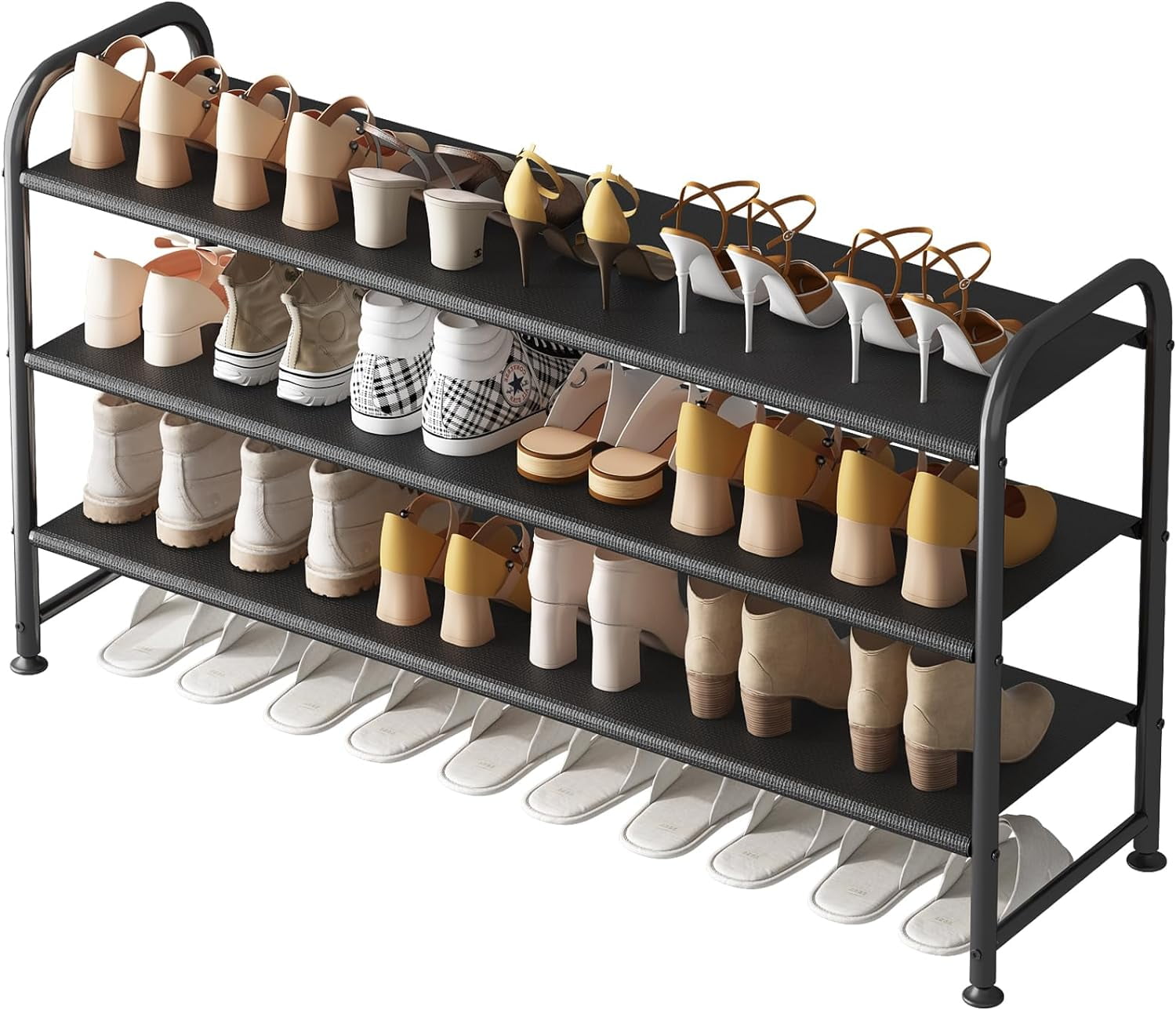 Shoe Rack 3 Tier Long Storage Organizer Wide Metal Shoe Shelf for ...