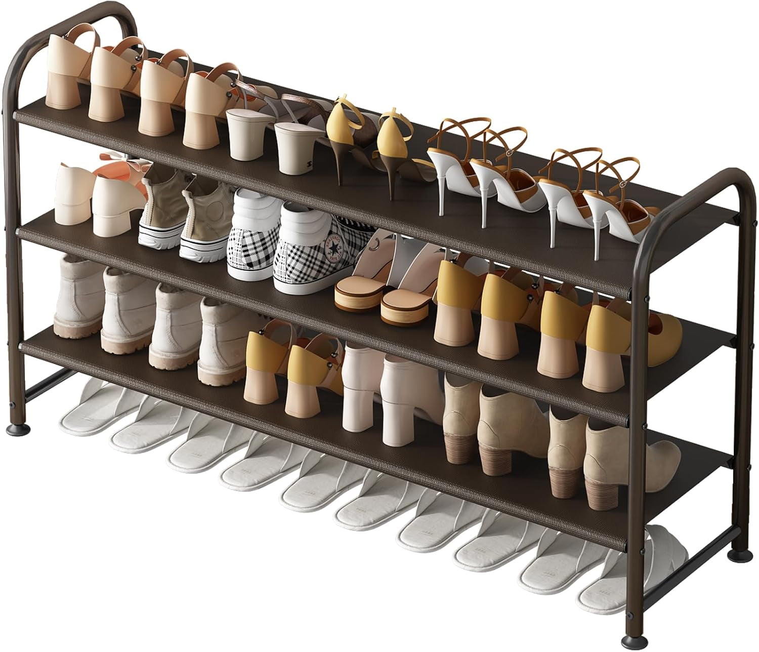 Shoe Rack 3 Tier Long Storage Organizer Wide Metal Shoe Shelf for ...