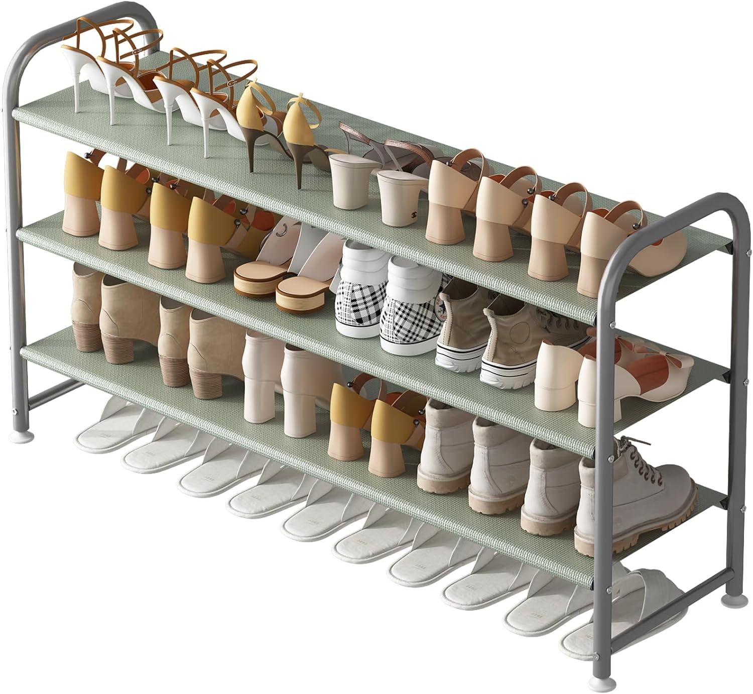 Shoe Rack 3 Tier Long Storage Organizer Wide Metal Shoe Shelf for ...