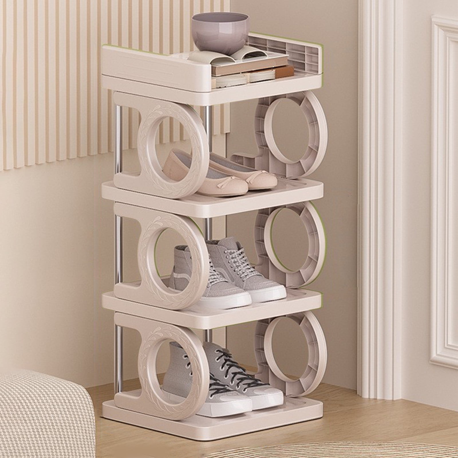 Shoe Rack 4 Tier Household Space-Saving Shoe Cabinet - 21.46in Height ...