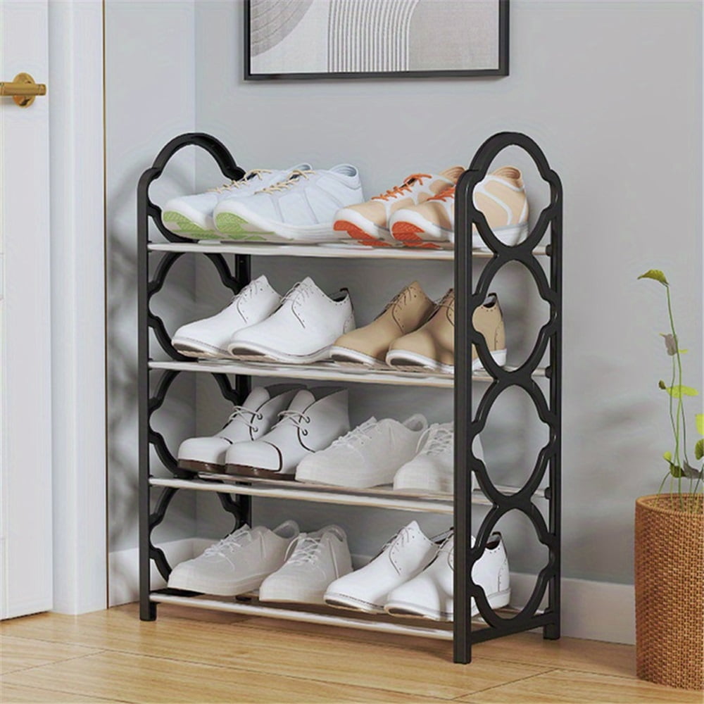 Shoe Rack,4 Tier Shoe Rack Minimalist Shoe Shelf Detachable Heavy Duty ...